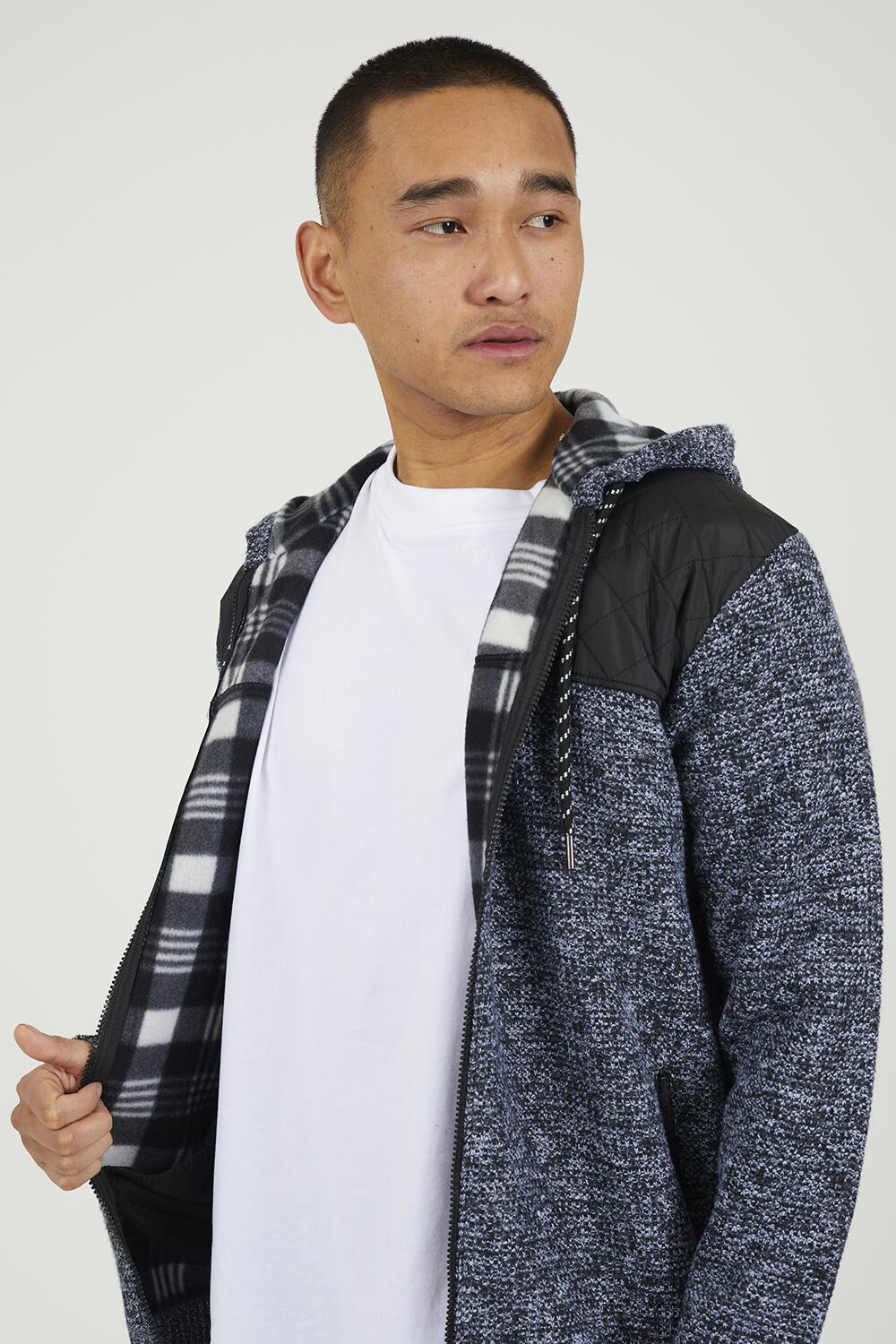 Full Zip Hoodie with Contrast Panel | Decathlon