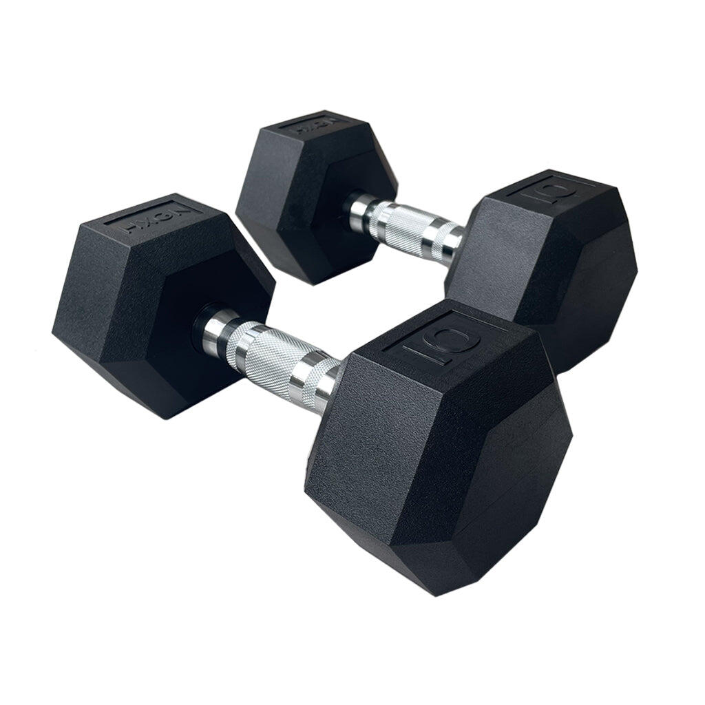 HXGN 2 x 10kg Pro Hex Dumbbells (Pair) HXGN | Decathlon