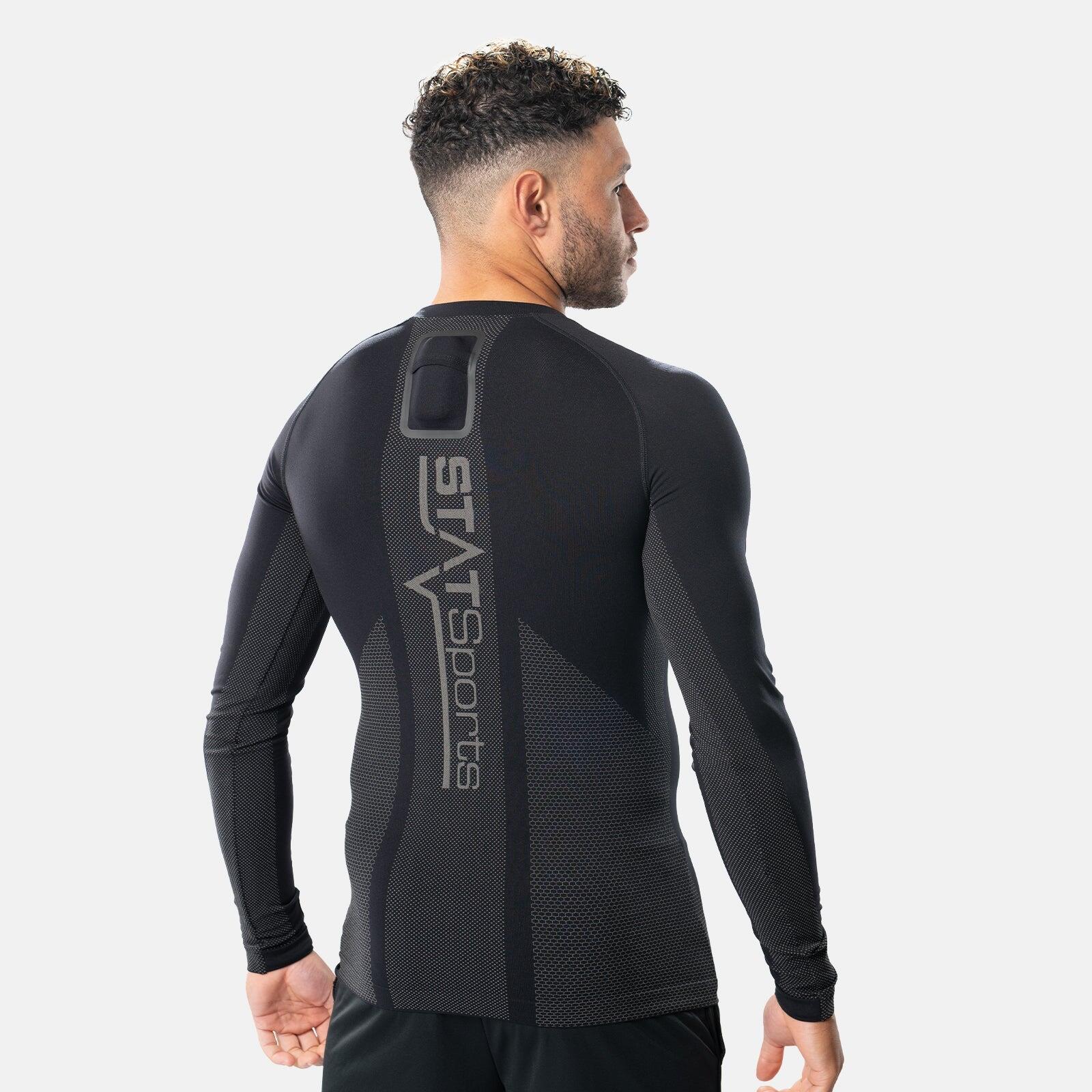 Adult Performance Long Sleeve Baselayer with GPS Pod Pocket - Black ...