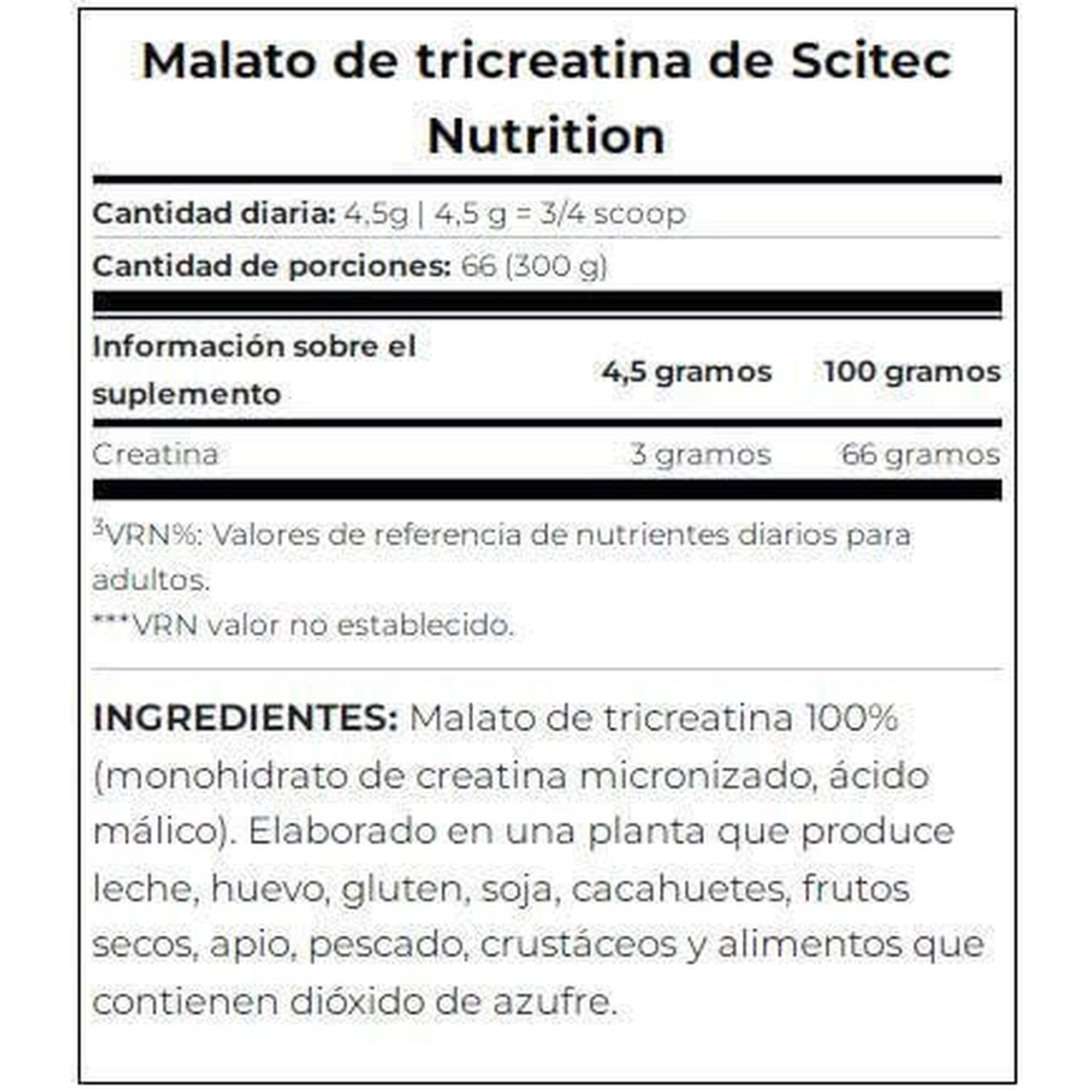 Tri-creatine malate - 300g Neutre de Scitec Nutrition SCITEC NUTRITION ...