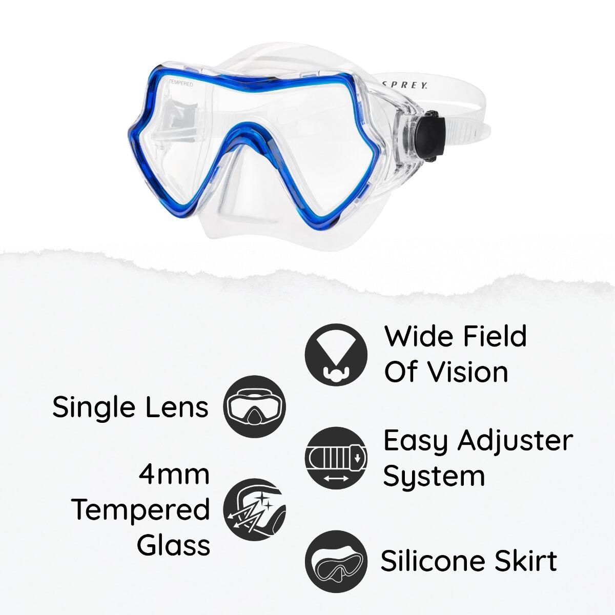 Osprey Adults Snorkel Set with Flippers, 3 Piece Diving Set | Decathlon