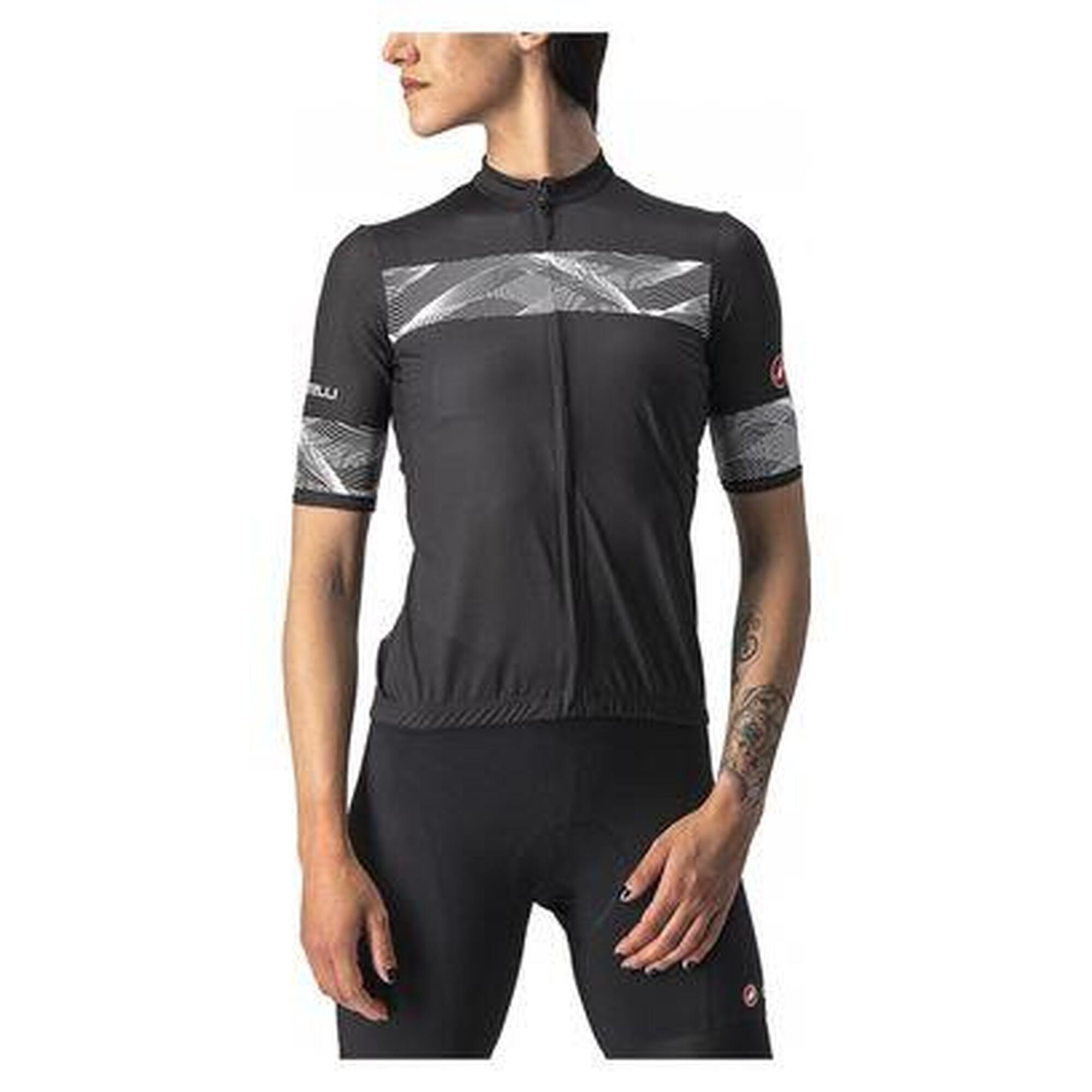 Maillot Castelli Fenice Femme Manches Courtes Noir/Blanc CASTELLI ...