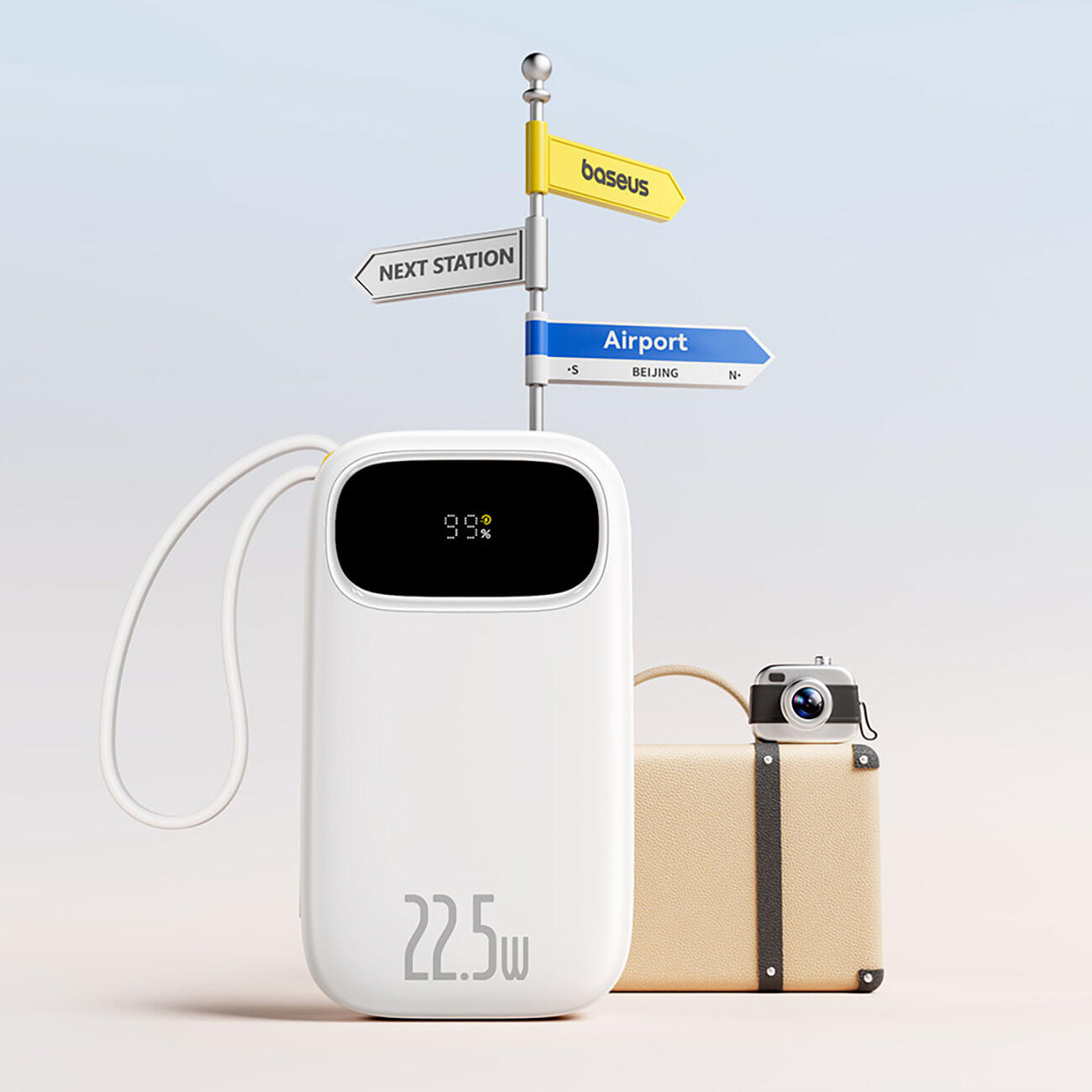 Basues Powerbank 20000mAh 22.5W USB-C USB-A Lightning Snelladen NTX ...