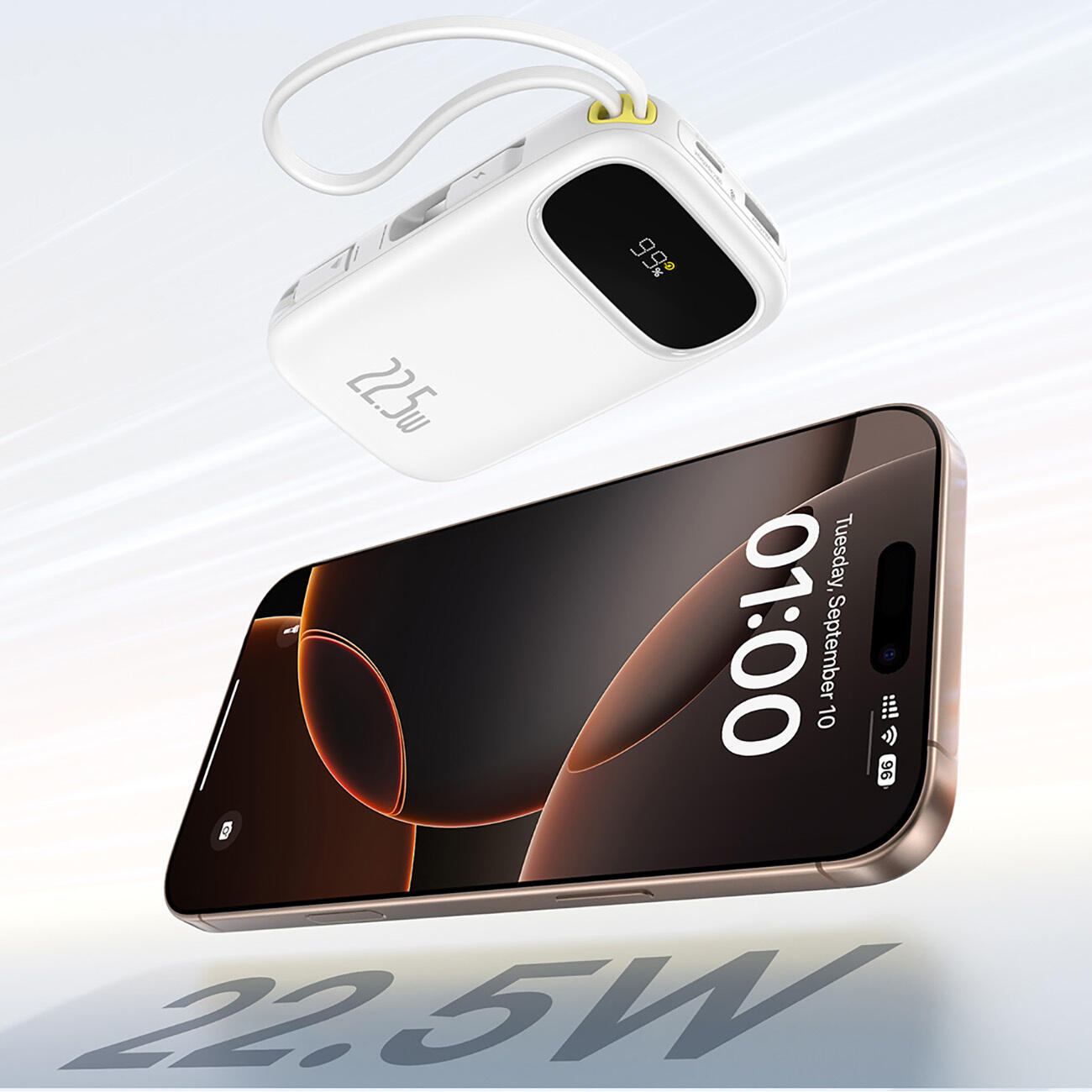Basues Powerbank 20000mAh 22.5W USB-C USB-A Lightning Snelladen NTX ...