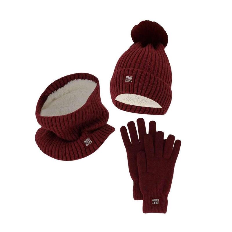 Ensemble Thermique Hiver Femme - Bonnet + Gants + Tour de Cou - Blanc ...