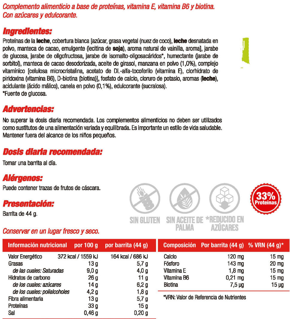 Nutrisport Proteïnereep - 44g Appelyoghurt NUTRISPORT | Decathlon