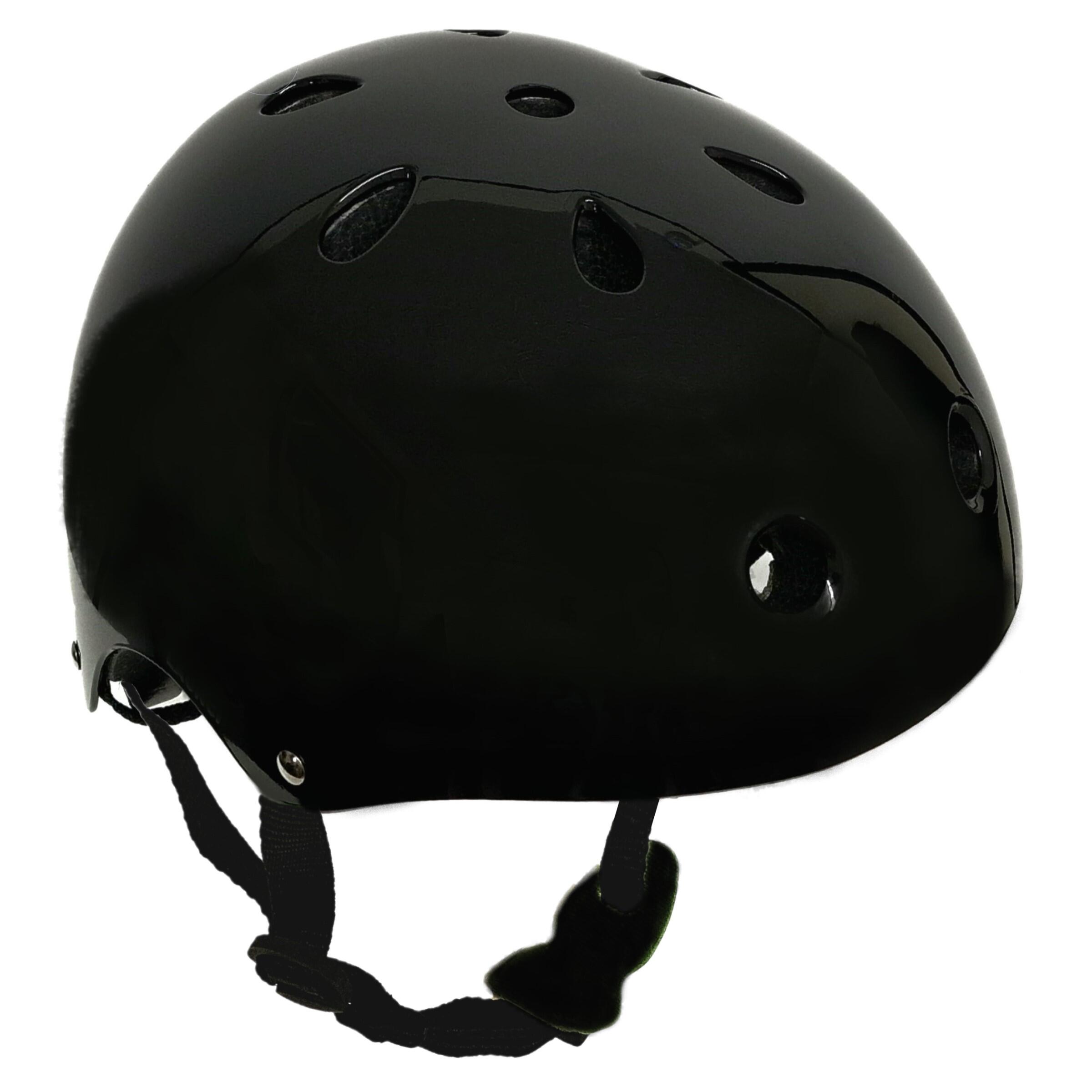 LAUNCH BMX/Skateboard/Scooter/Bike/Bicycle Helmet M 54-58cm - Gloss Black | Decathlon