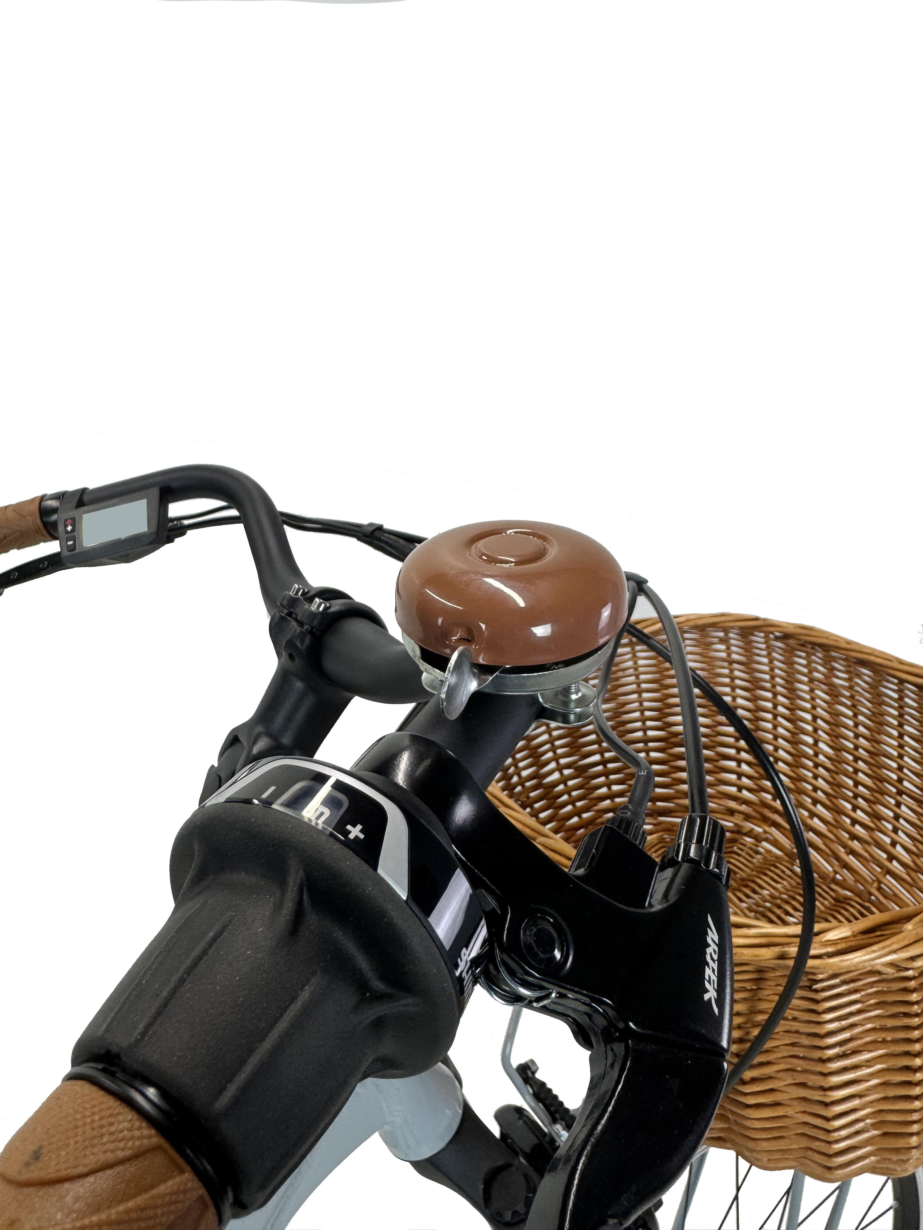 E-bike VENERE stadsfiets Dolce Vita met tassen en mand - grijs CANELLINI | Decathlon