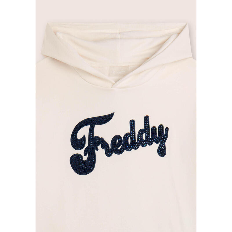 Sweat-shirt pour fille à capuche avec logo FREDDY et paillettes FREDDY ...