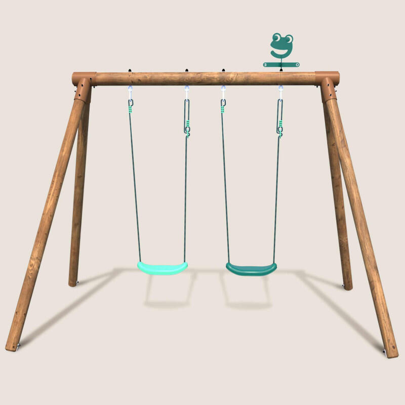 Balançoire en bois trait 2 agrès Alizée SOULET | Decathlon