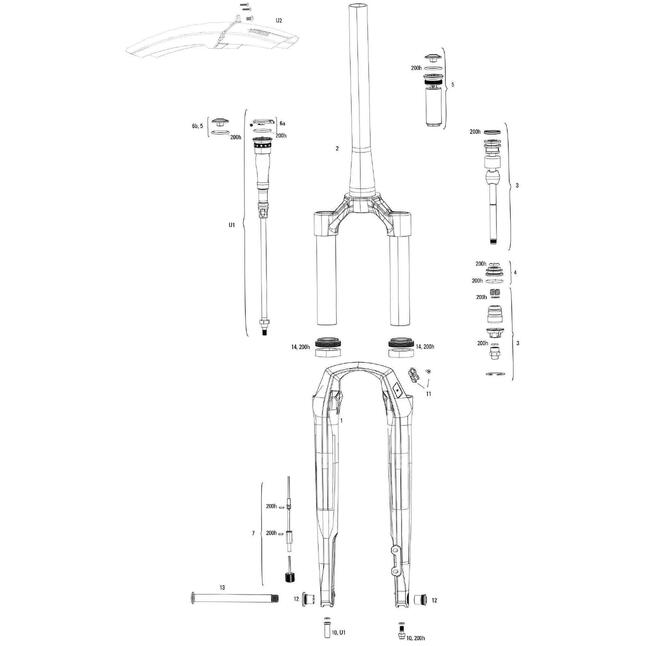 Rockshox Wide Offset 28" RUDY Ultimate RC2 XPLR Wide Fork ROCKSHOX ...