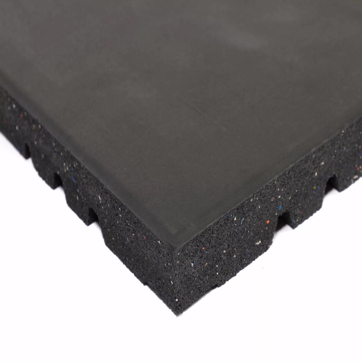 Rubber flooring "Connect Tiles Pure Black" 50x100cm + 5 connectors ...