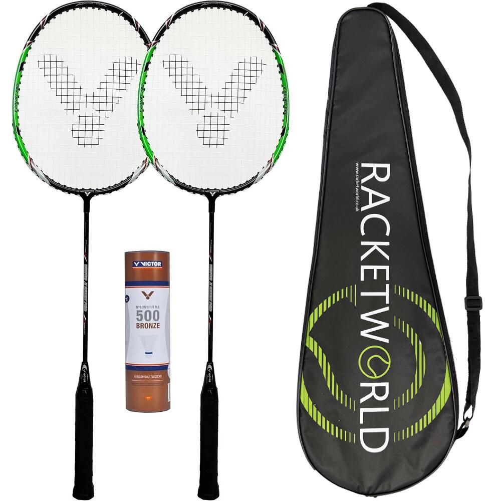 VICTOR X Court Pro Twin Badminton Racket Set, Shuttles & Carry Case ...