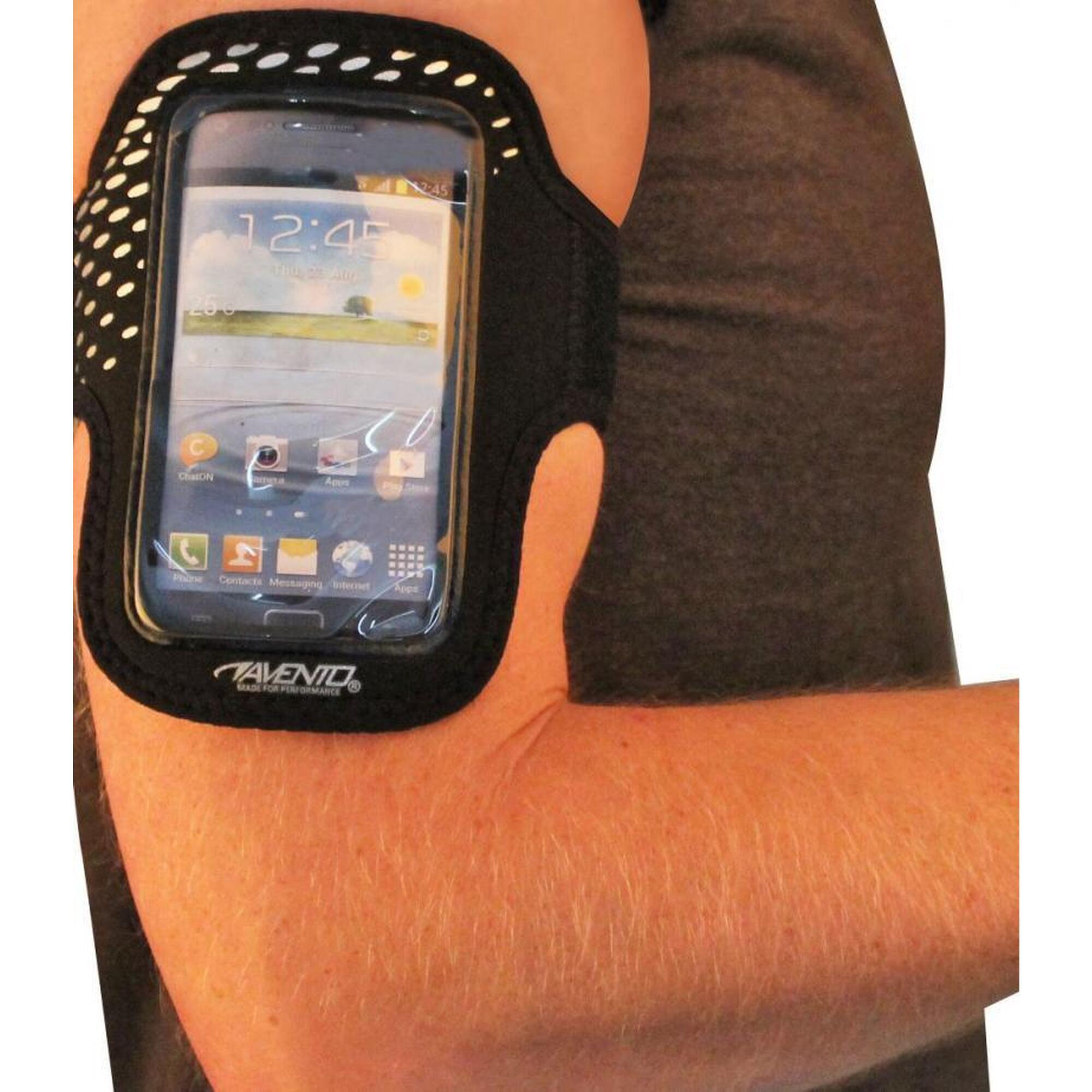 AVENTO - Husă de braț pentru smartphone Avento, neopren, negru/roz ...