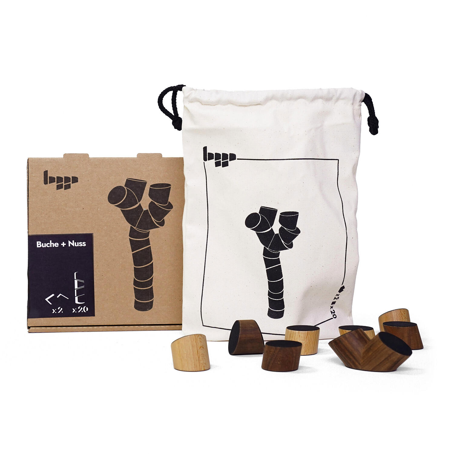 Construction game Loggos L Nut/Beech 33 Bricks Gesundheitssport Unisex ...