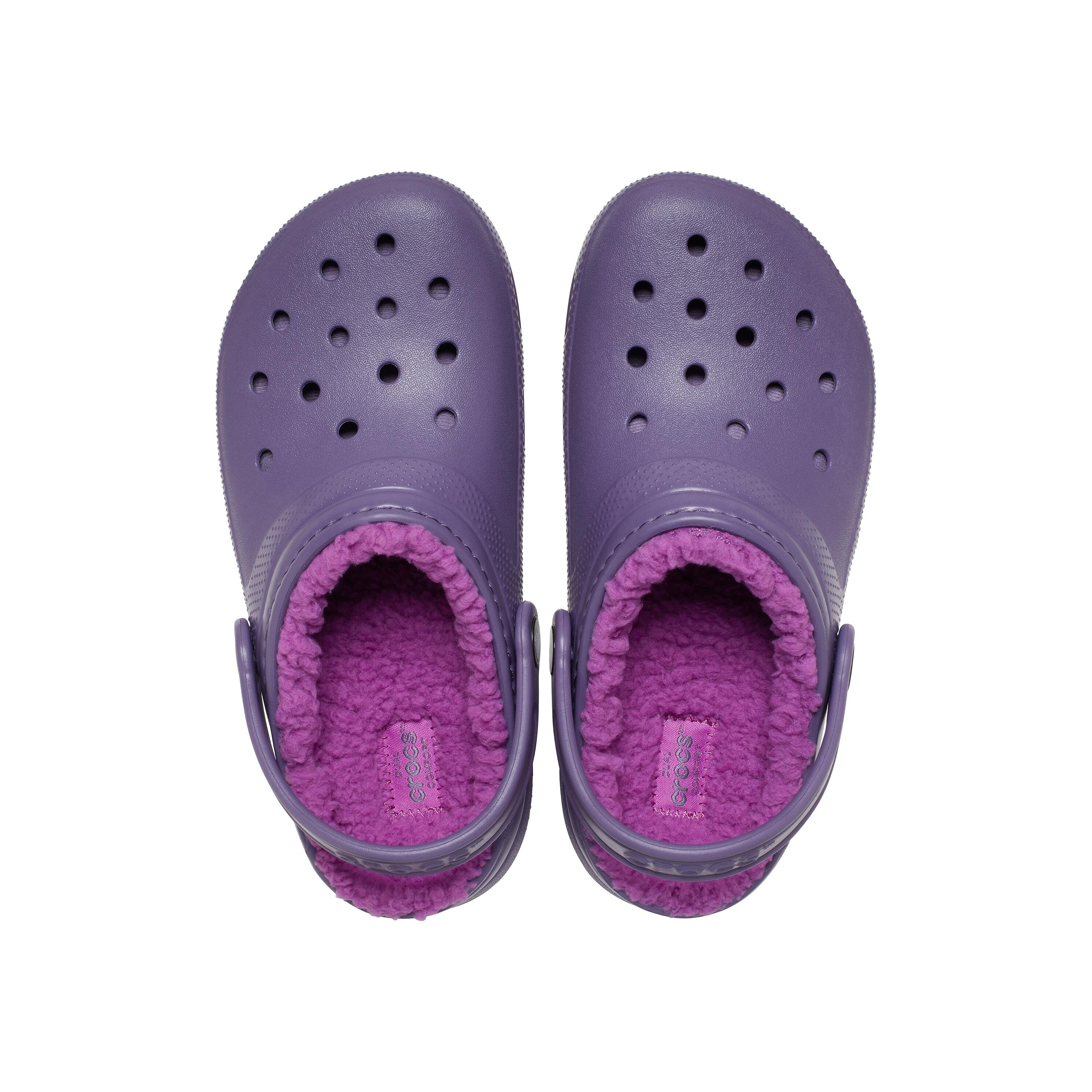 Crocs Classic Lined Thermoplastic Unisex Kids's Nightshade Clogs ...