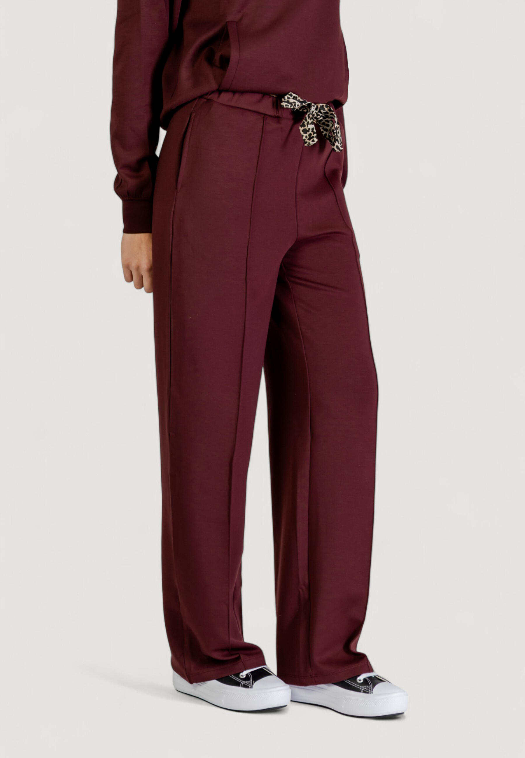 Broek Onlalina Life Leo String Pant Swt DAMES Bordeauxrood | Decathlon