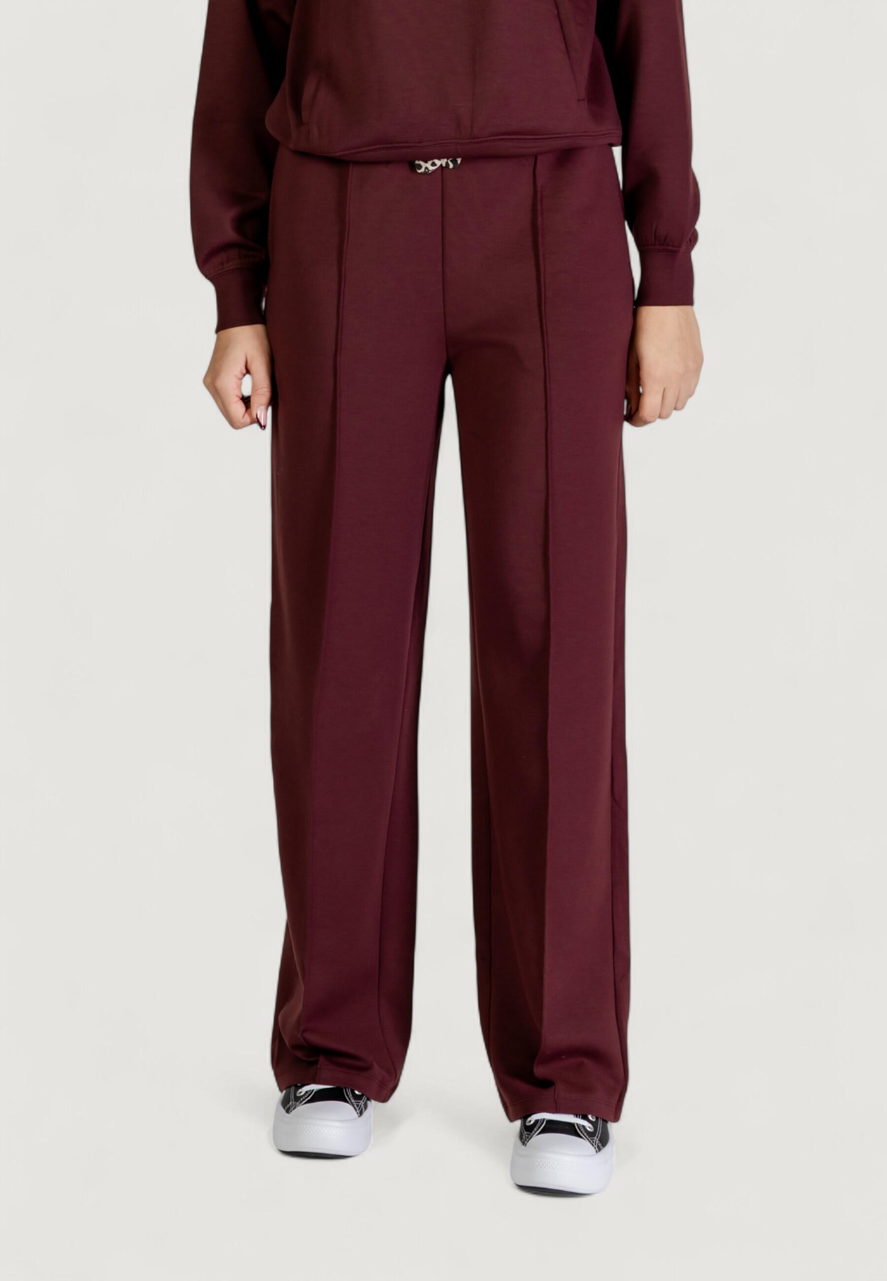 Broek Onlalina Life Leo String Pant Swt DAMES Bordeauxrood | Decathlon