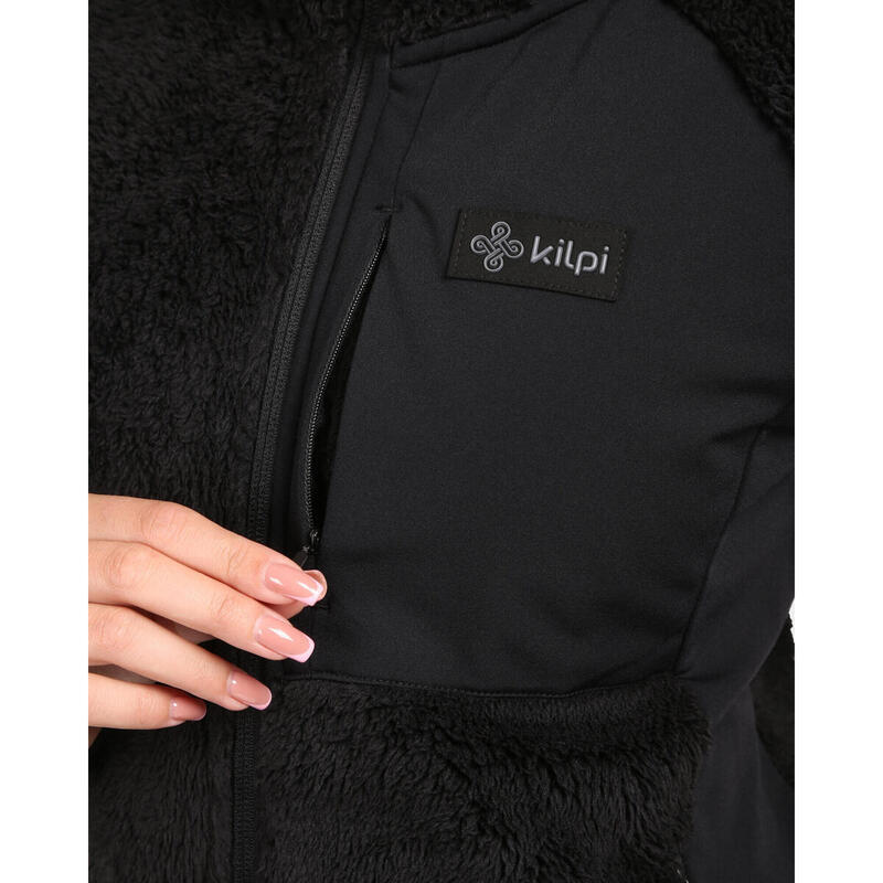 Dames Furry női polár kapucnis pulóver, fekete KILPI - Decathlon