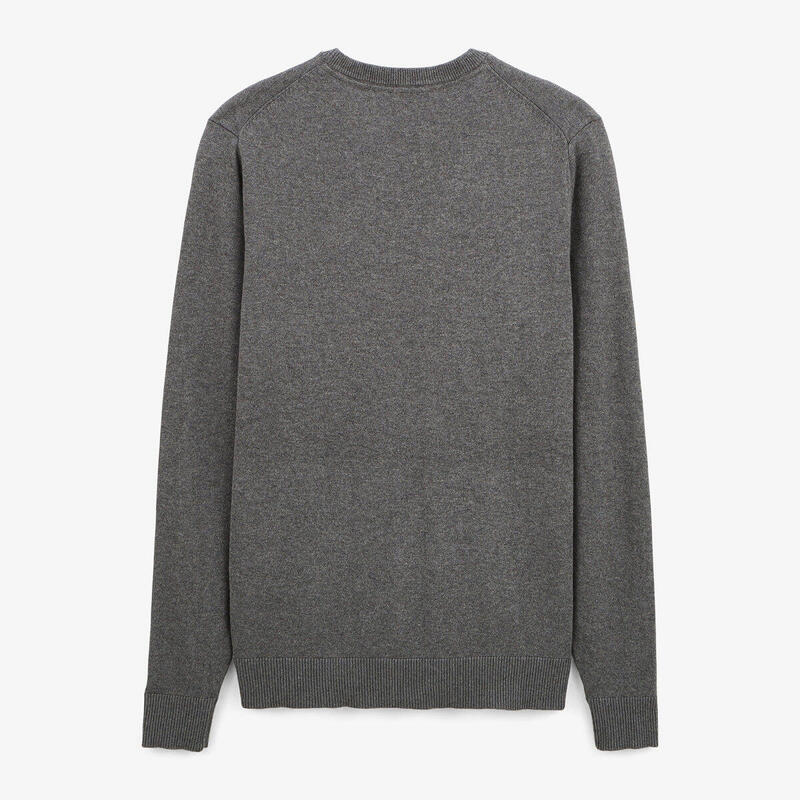 Pull col rond uni gris en coton laine et cachemire SERGE BLANCO | Decathlon