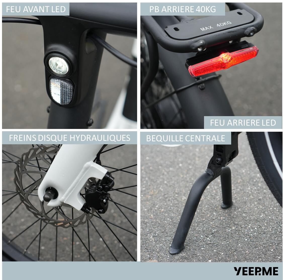 Vélo cargo électrique YEEP.ME DAY COMPACT Blanc 24" Boite Auto 36V 10Ah ...