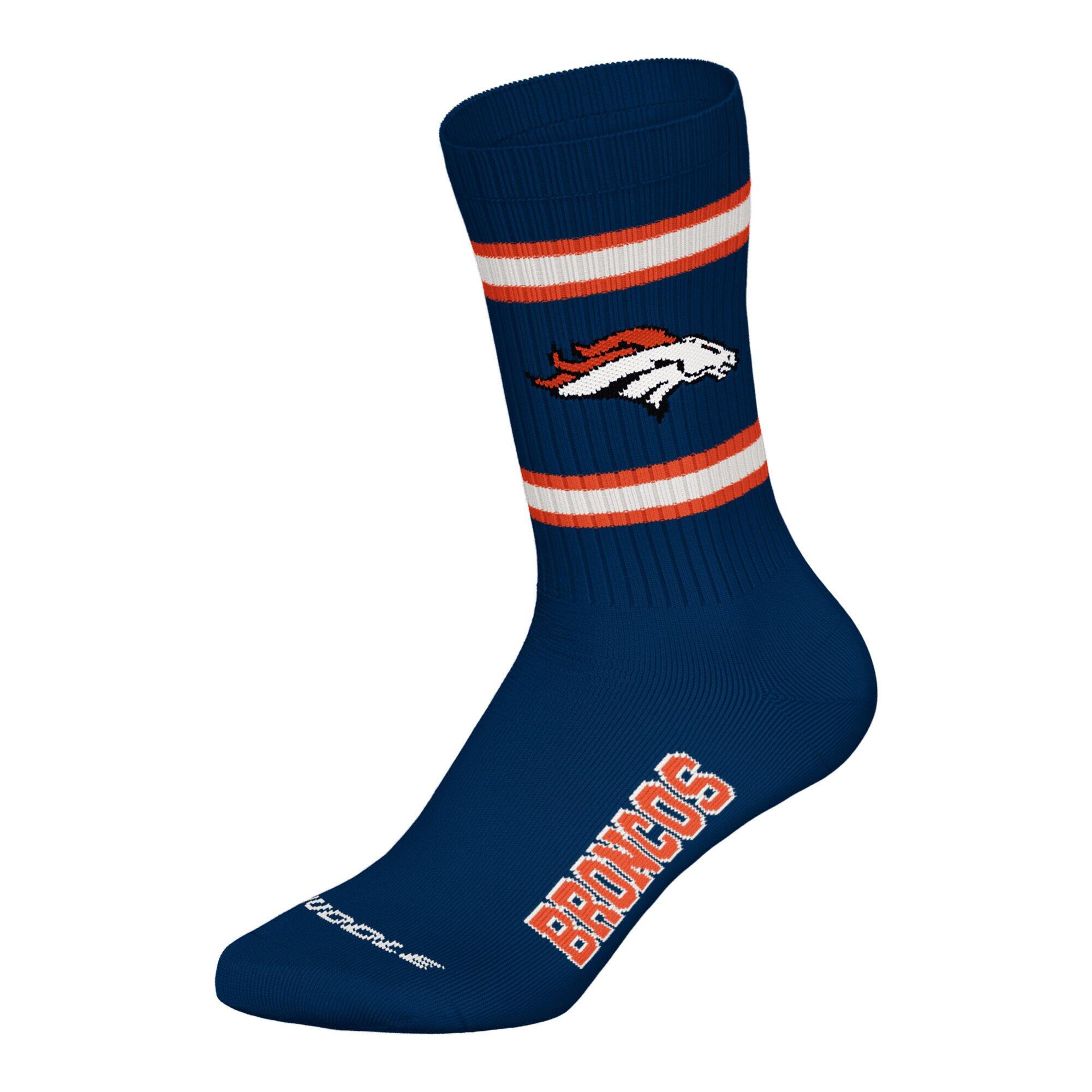 NFL Denver Broncos 3pk Huddle Crew Socks 39/42 Nny/Wht/Org Fanzone ...