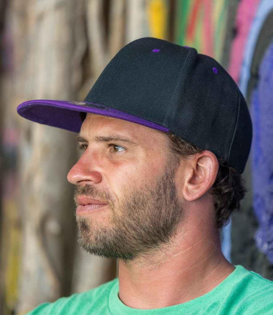 Result Bronx Original Flat Peak Snap Back Dual Colour Cap - Black/Purple | Decathlon