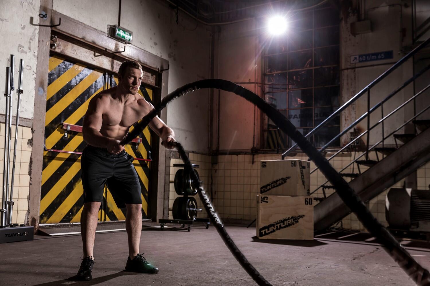 Pro Battle Rope With Protection - 15m TUNTURI | Decathlon