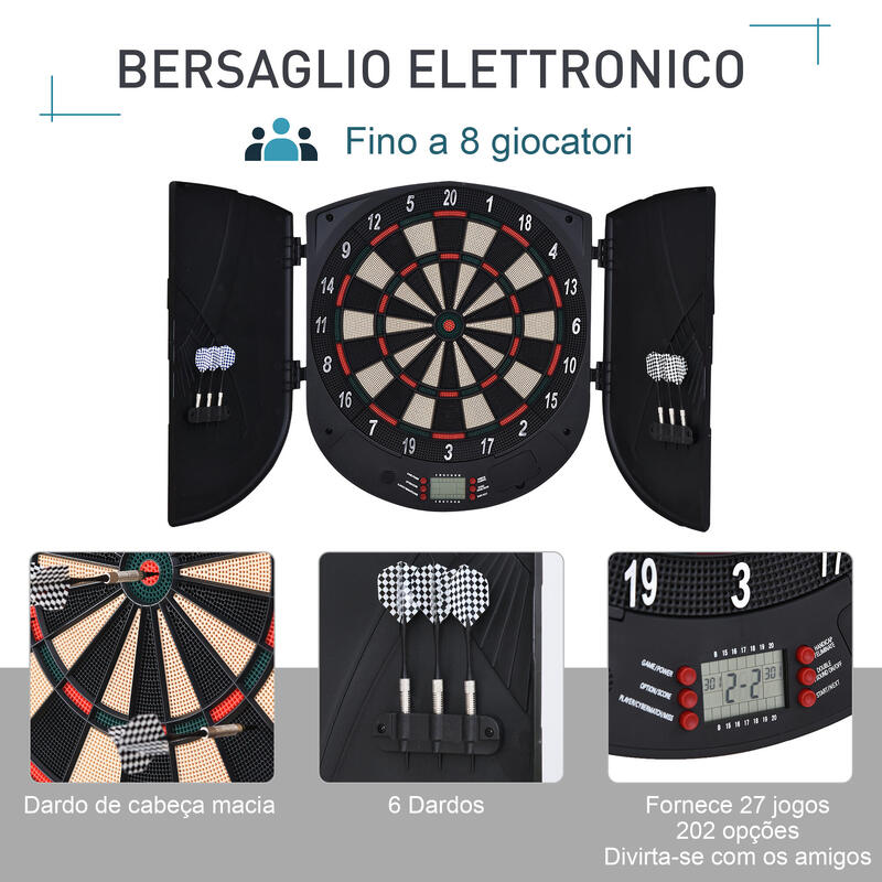 HOMCOM - Ţinţă Electronică Darts – 26 Moduri de Joc, 8 Jucatori | Decathlon