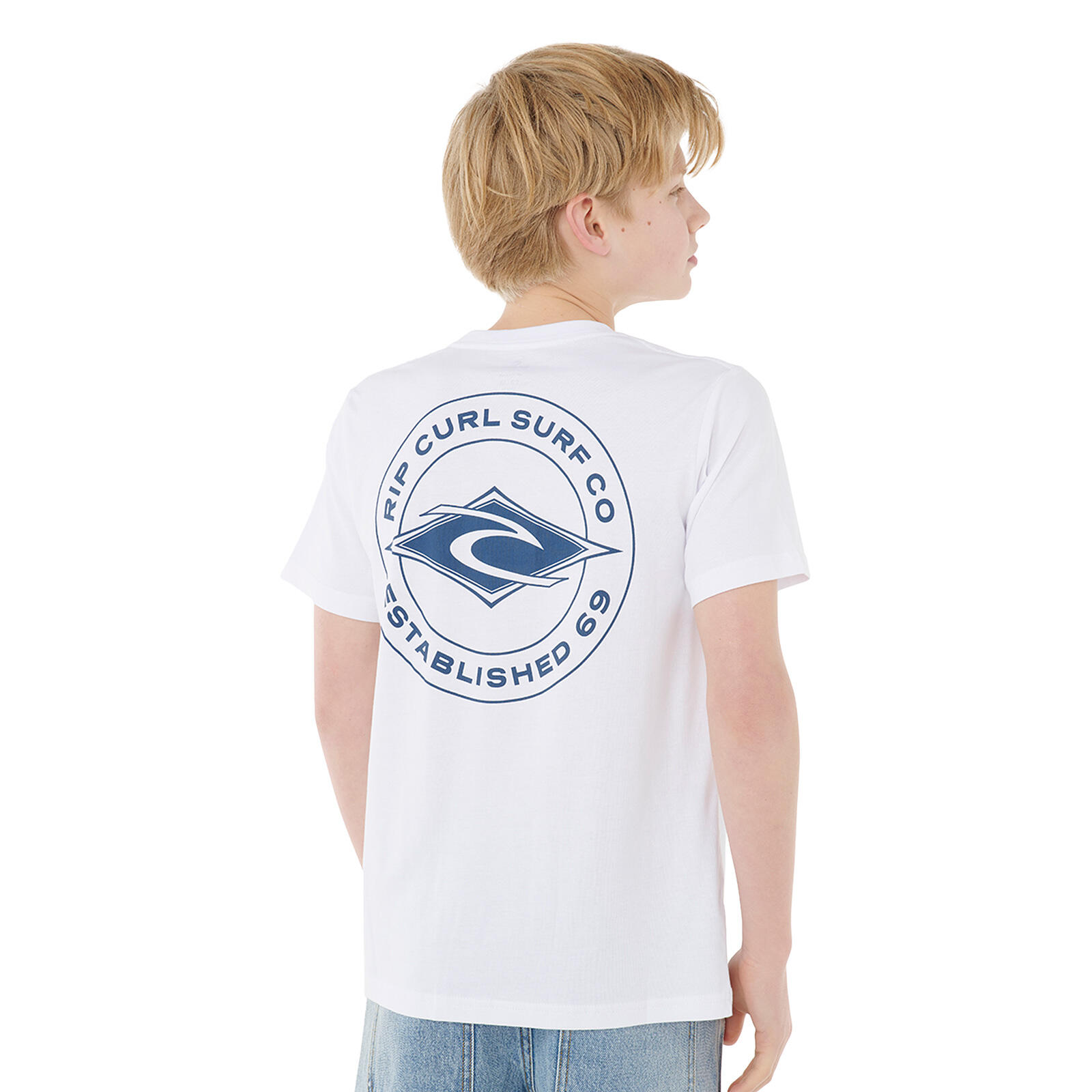 Rip Curl Stapler Tee T-Shirt-White | Decathlon
