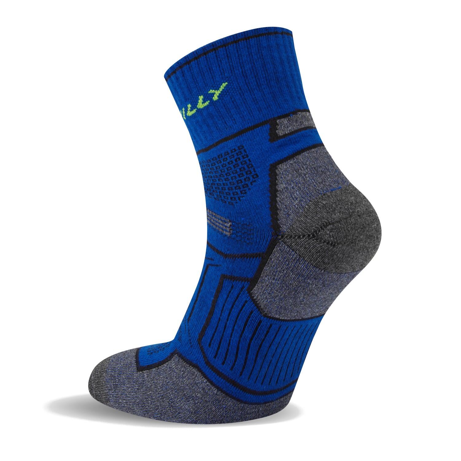 Hilly TwinSkin Anklet - Electric blue/Grijs - Dubbellaags anti-blaar sokken | Decathlon