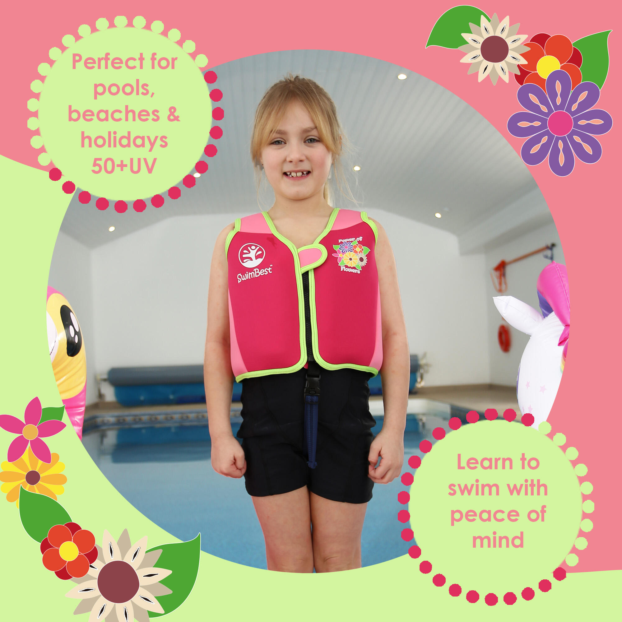 SwimBest Swim Vest - Swim Jacket/Buoyancy Aid - Safety Strap ...