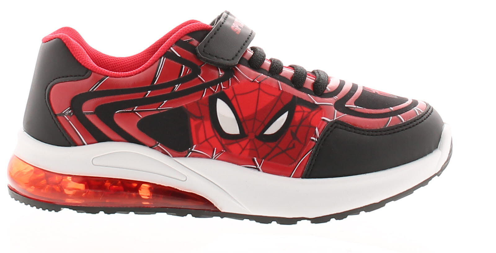 Spiderman Younger Boys Trainers Emboss Lights Touch Fastening red UK ...