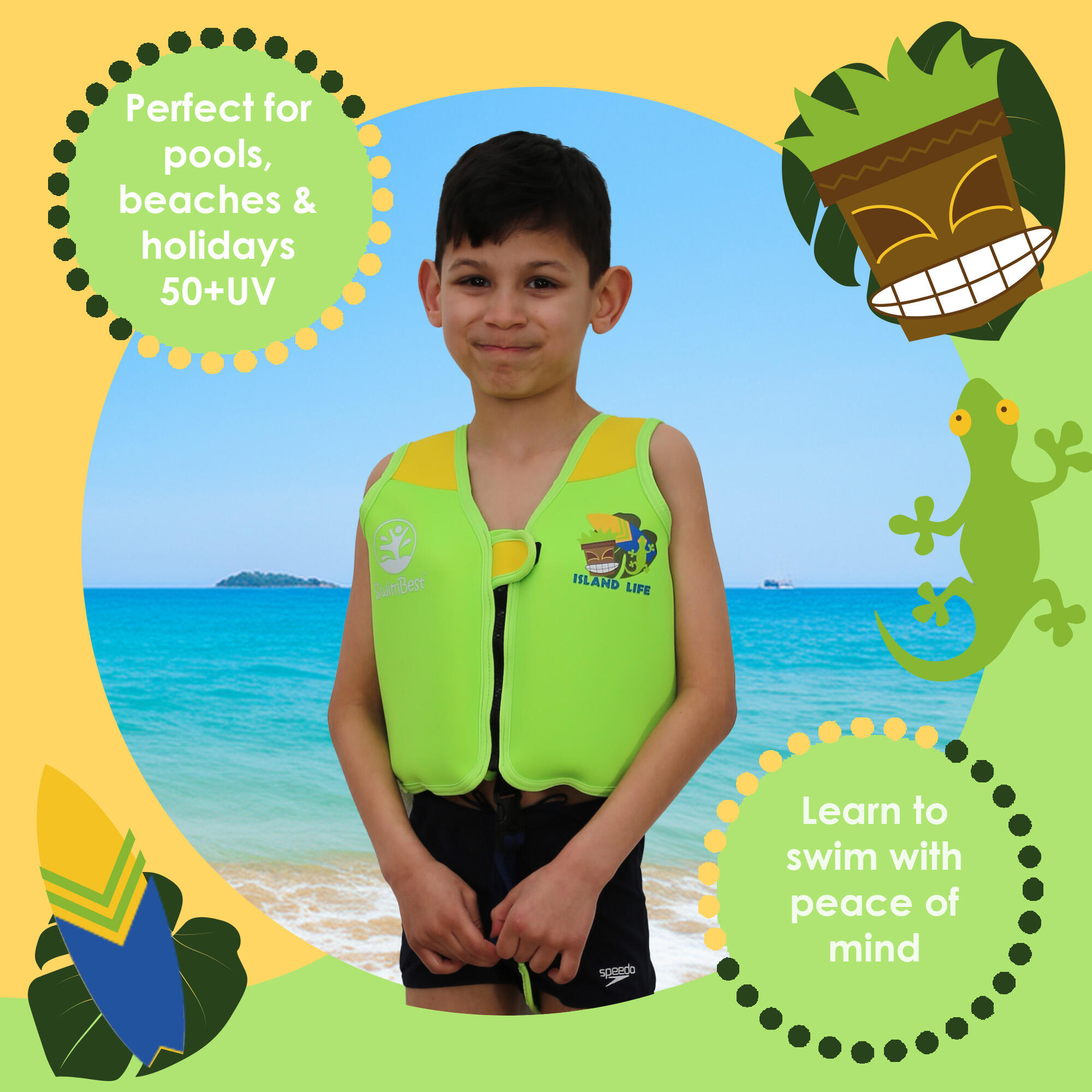 SwimBest Swim Vest - Swim Jacket/Buoyancy Aid - Safety Strap ...
