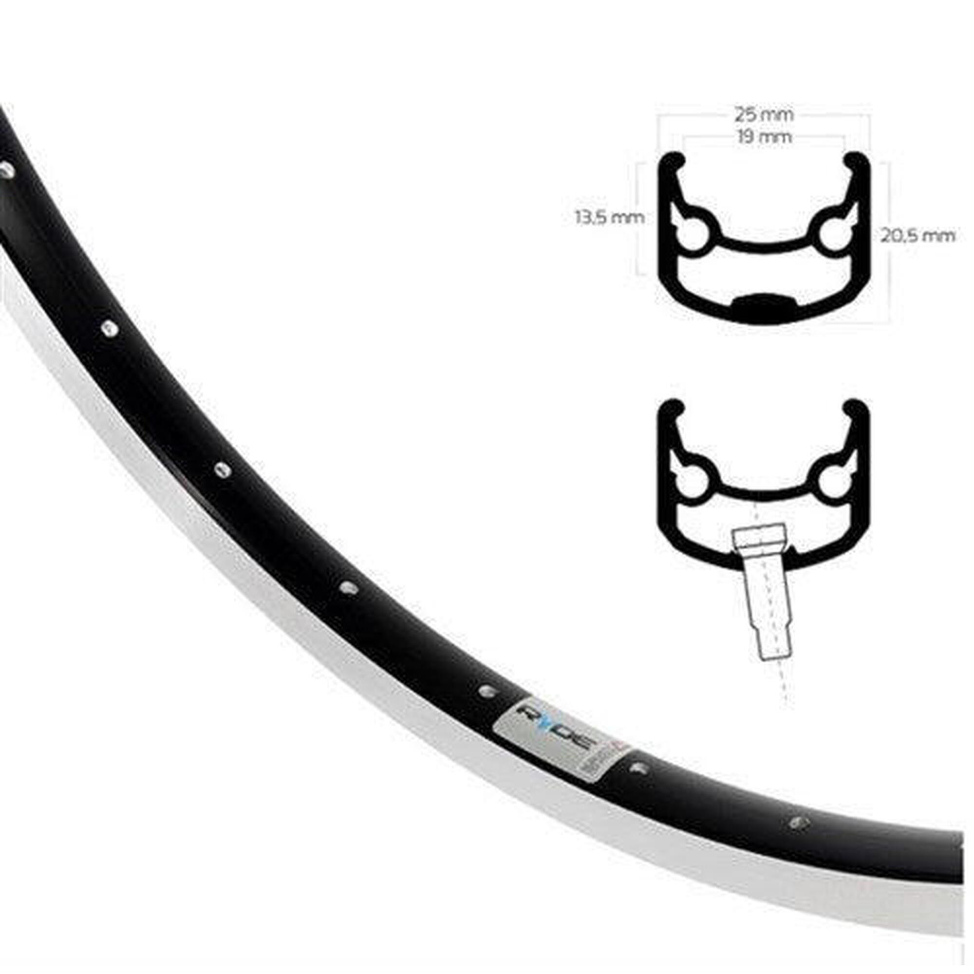 Jante Ryde 28 pouces 622 andra 30 noir côté coupé 36 RYDE | Decathlon