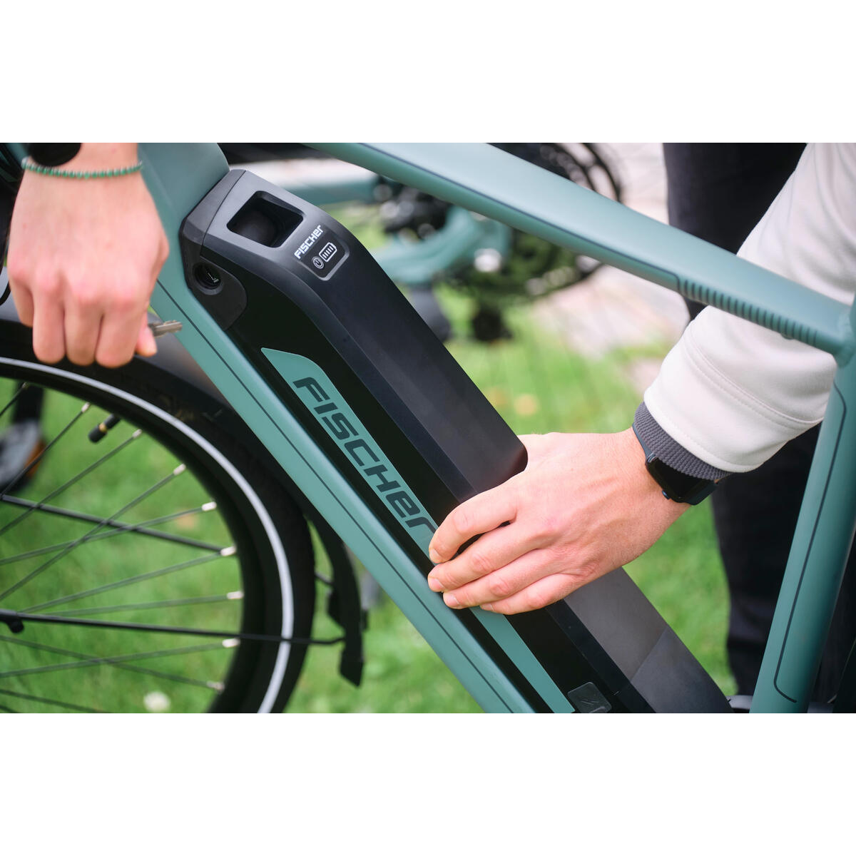 FISCHER Trekking E-Bike VIATOR 2.1 ACTIVE - grün, 28 Zoll, RH 45 cm, 459 Wh | Decathlon