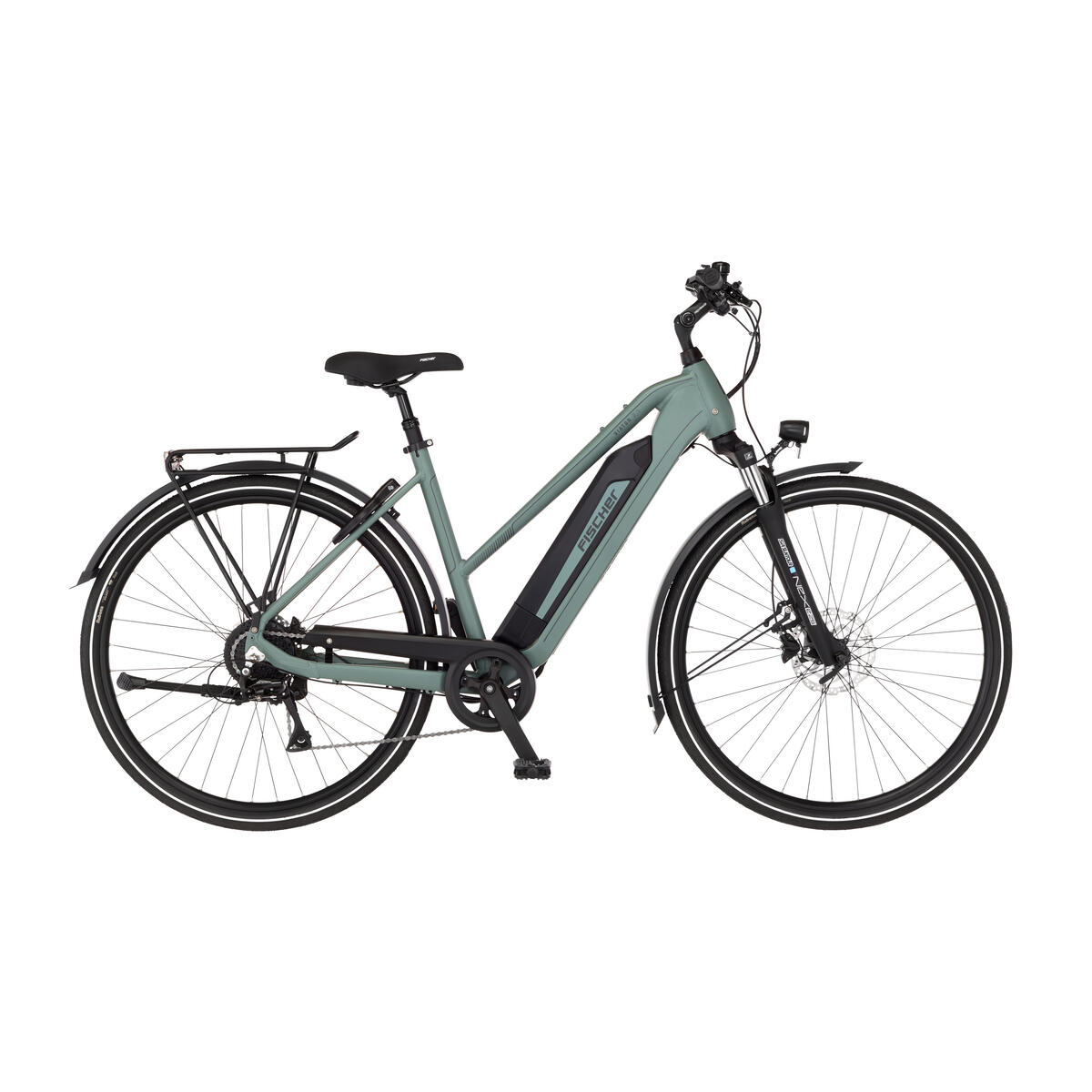 FISCHER Trekking E-Bike VIATOR 2.1 ACTIVE - grün, 28 Zoll, RH 45 cm, 459 Wh | Decathlon