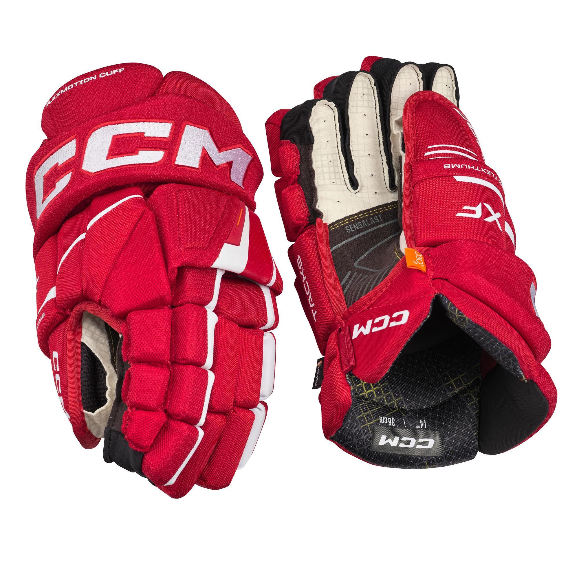 Gants de hockey sur glace Tacks XF - Adultes - Rouge et blanc - 33 cm ...