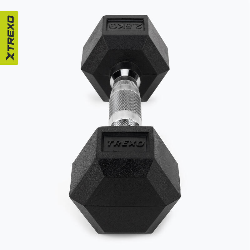 XTREXO - Gantera cauciucata XTREXO Hex 2,5 kg | Decathlon