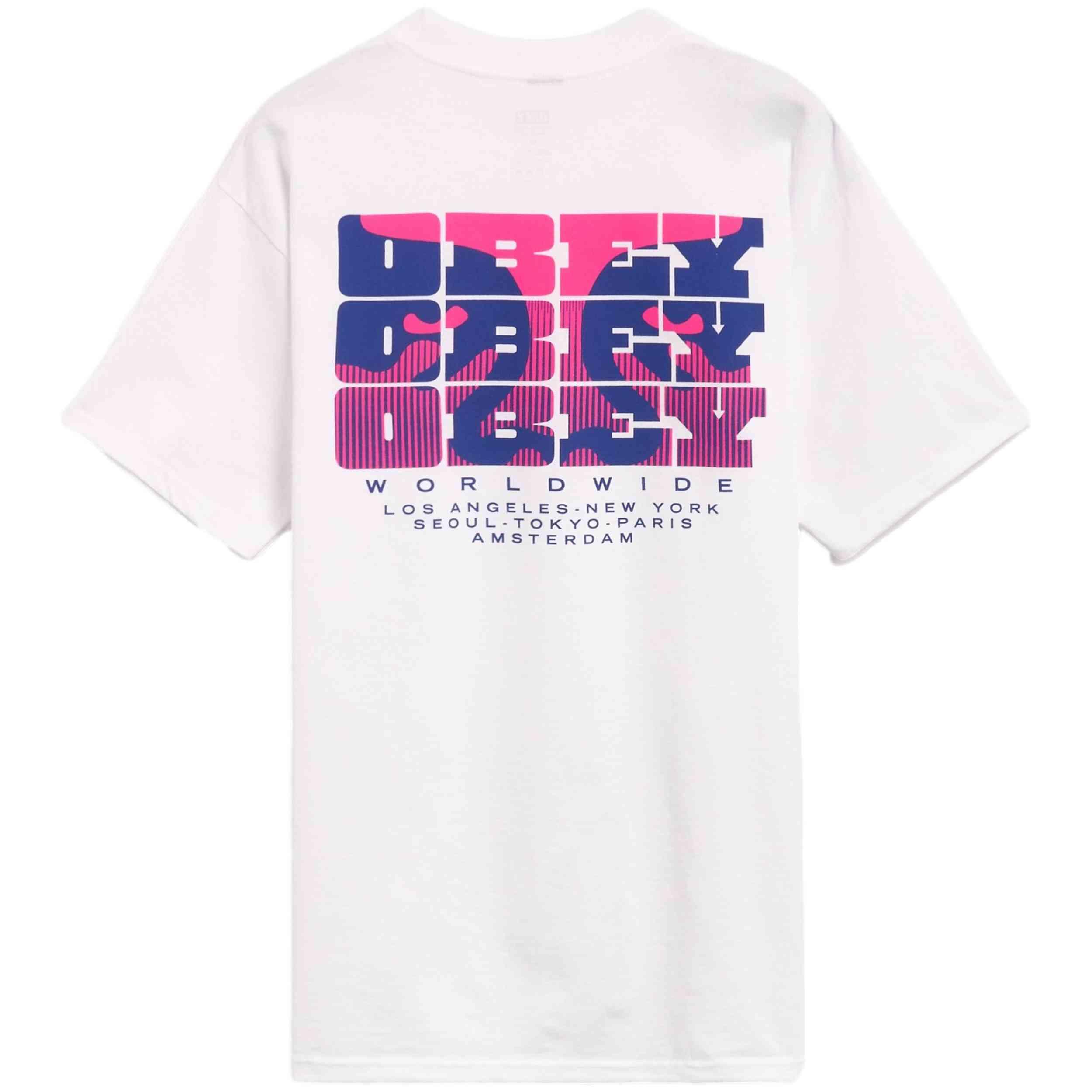 Maglia a maniche corte Obey clothing modello 165263968-WHT per uomini ...