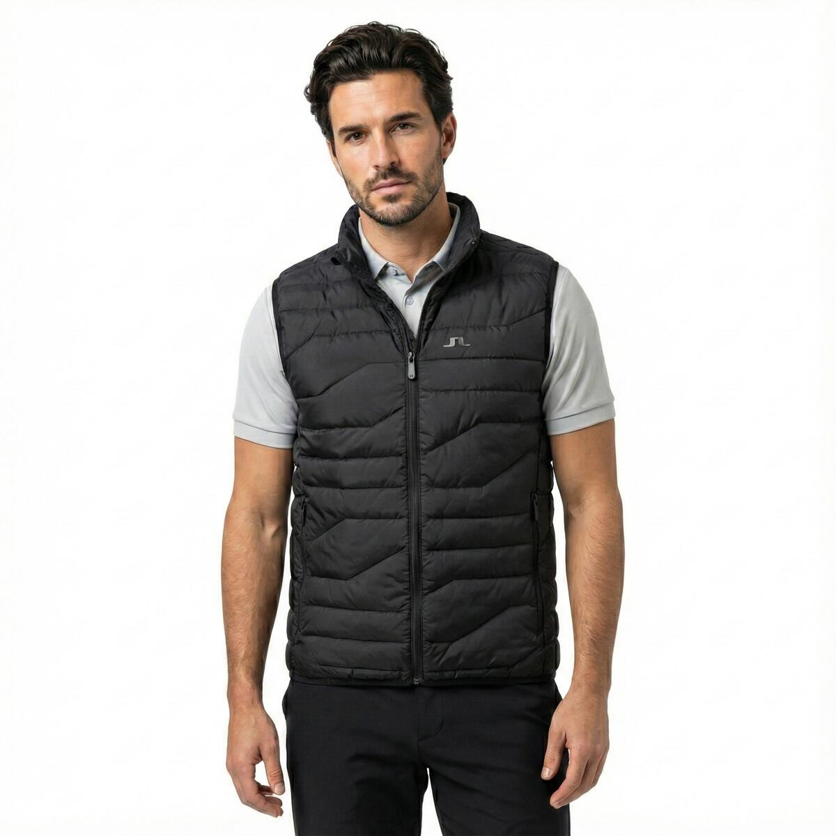 J.Lindeberg Mens Cliff Light Down Water Repellent Vest - Black - M ...