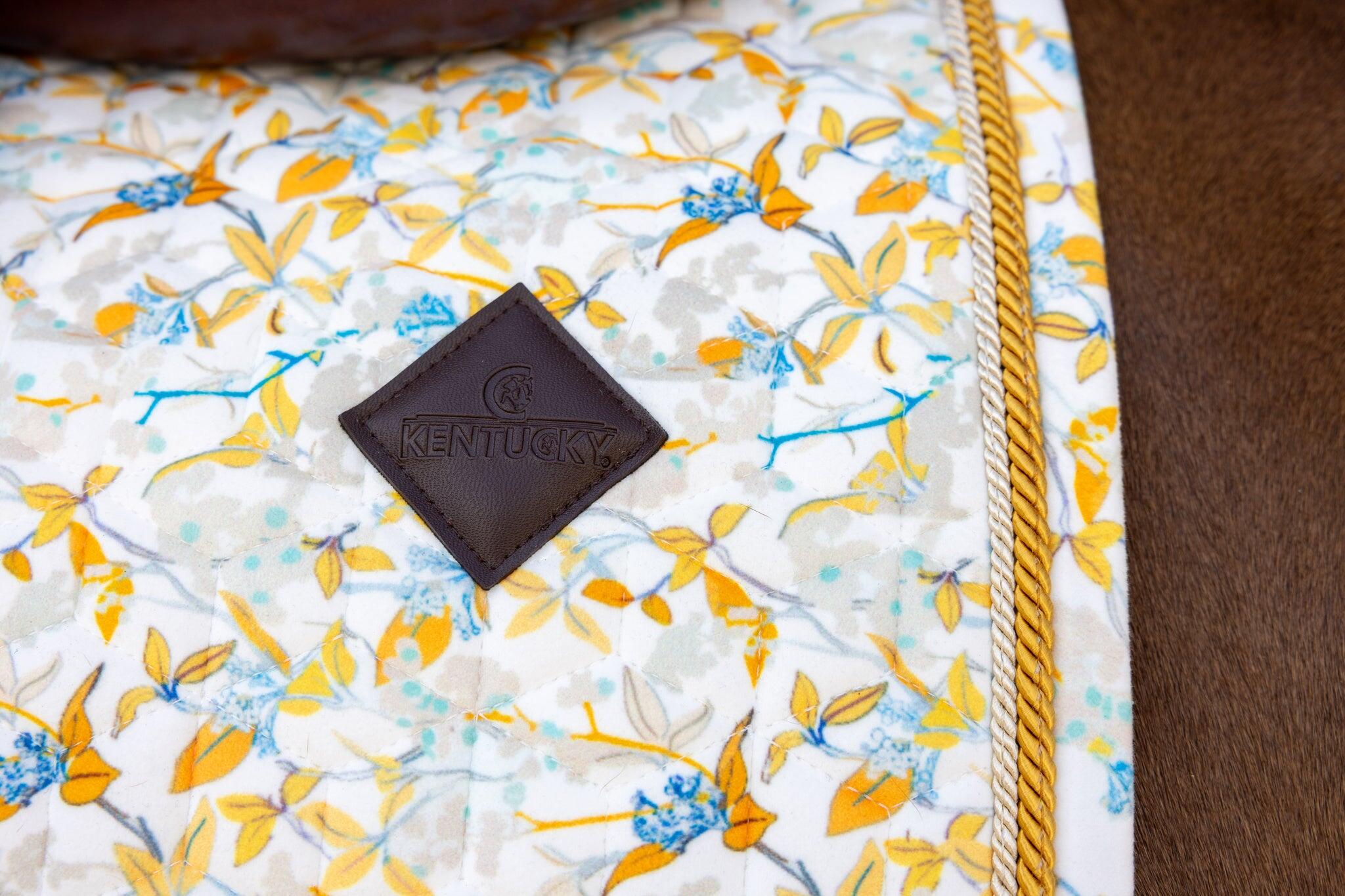 Tapis de selle velours spring leaves whispers printing brown/white ...