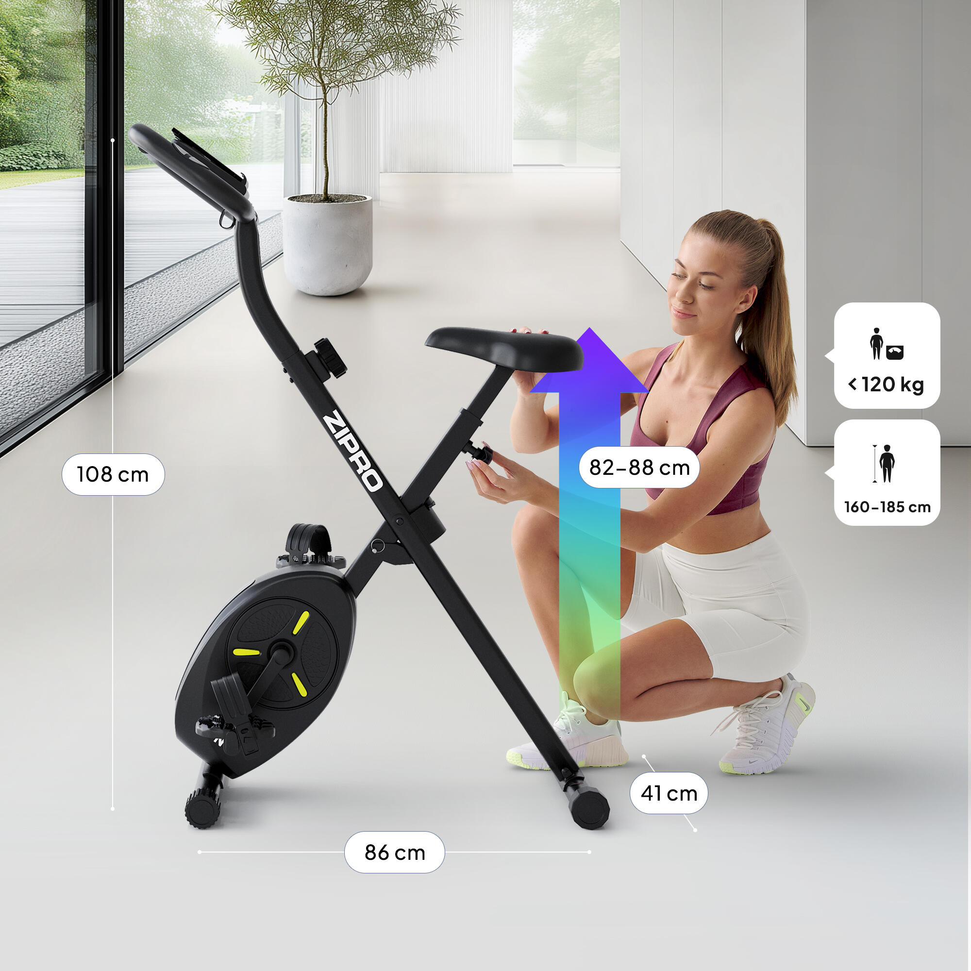 Zipro Eclipse X Folding Magnetic Bike – Compact and Adjustable Home ...