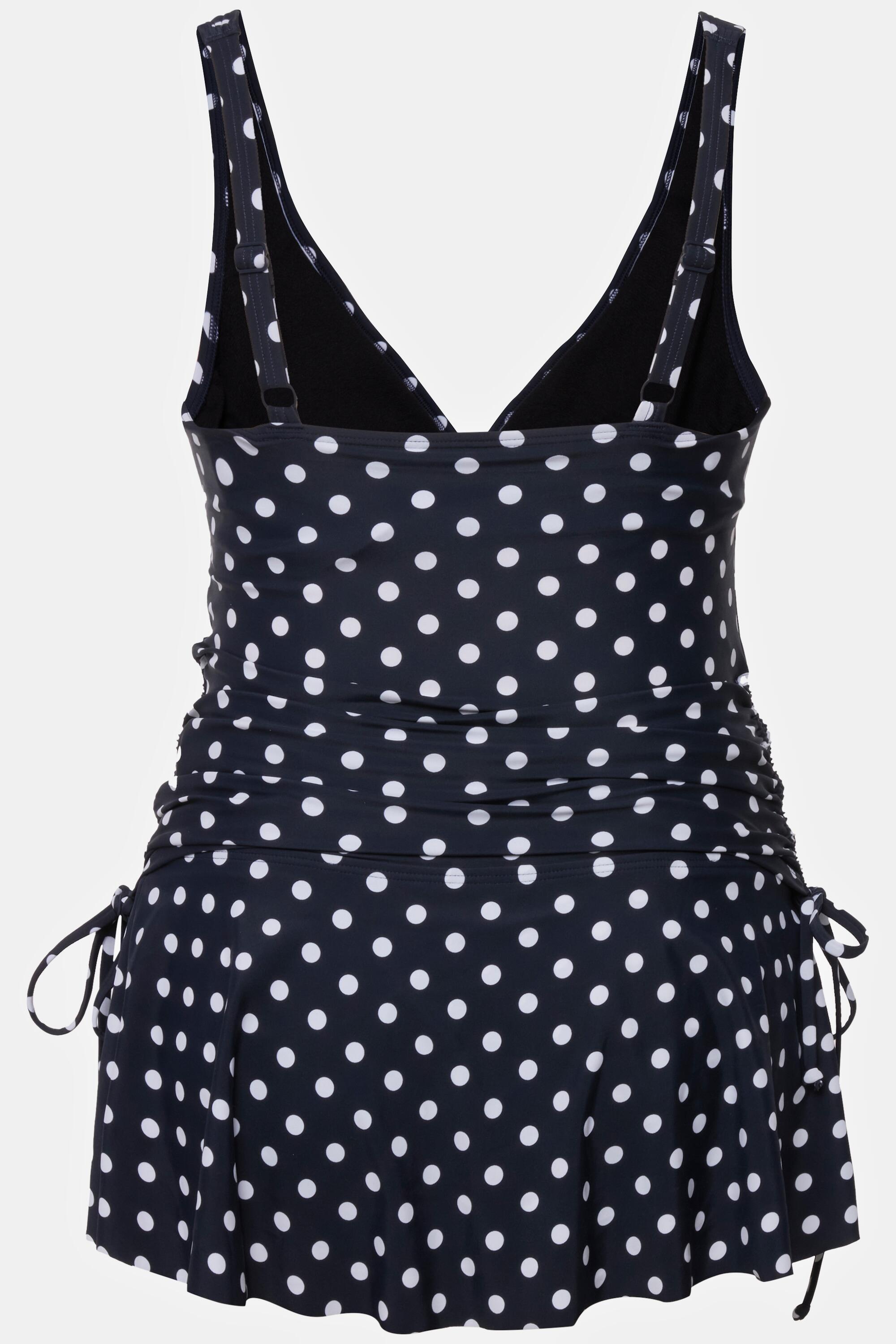Bellieva Maternity Tankini 2XL Blue, Polka Dot Pattern with Ruffle ULLA ...
