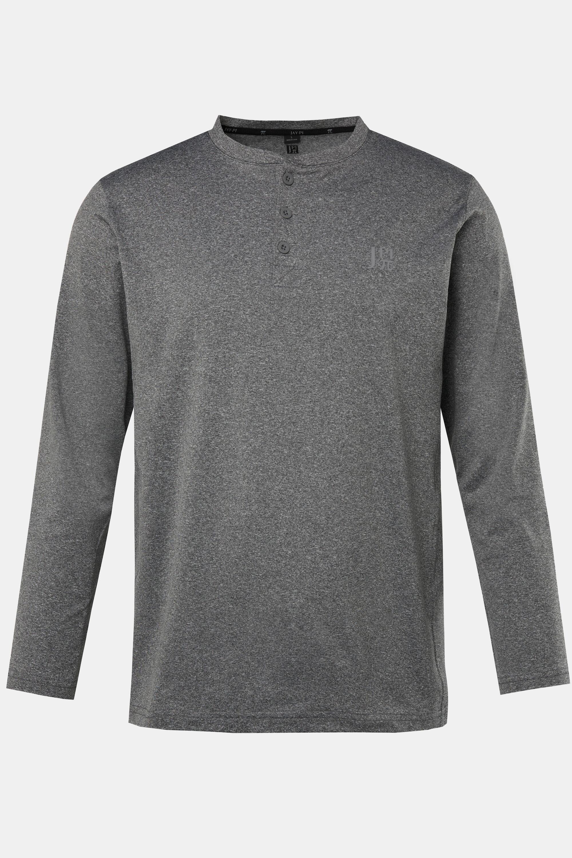 JAY-PI FLEXNAMIC® Technical Henley Trekking Long Sleeve GREY JAY PI ...