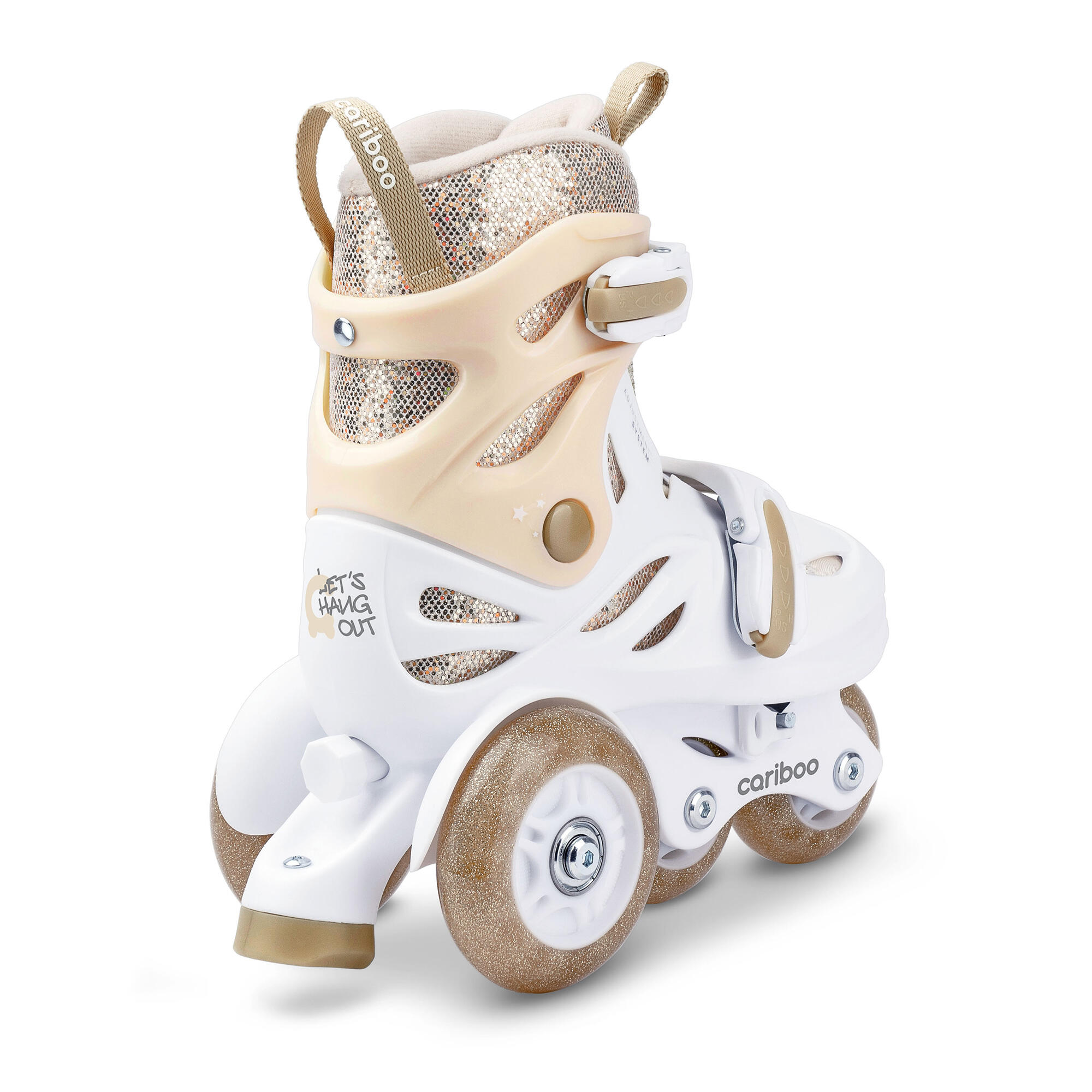 Set pattini a rotelle per bambini Cariboo Ballerina + protezioni dorate ...