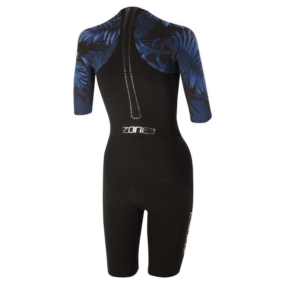 SHORTSLEEVE SWIMSKIN Women's Black/Blue | Decathlon