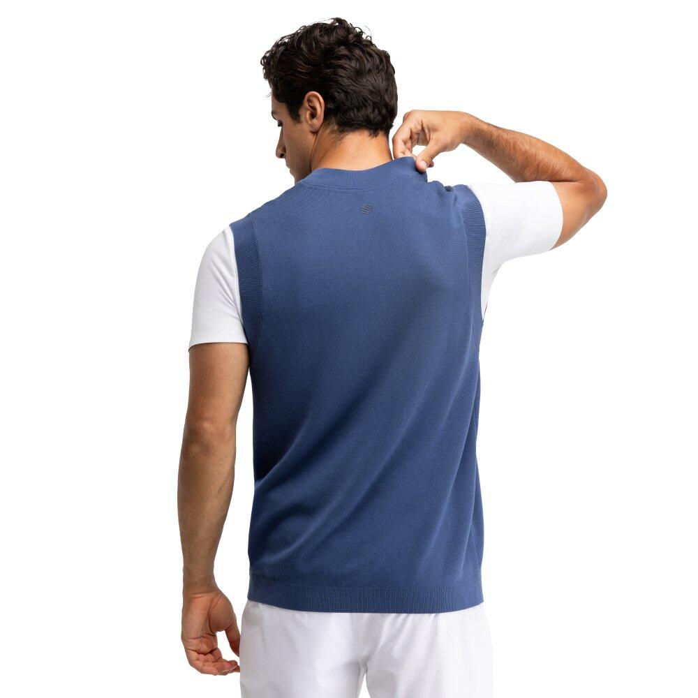 Men Tennis 's v-neck knit vest Serve Blue Blue SIROKO | Decathlon