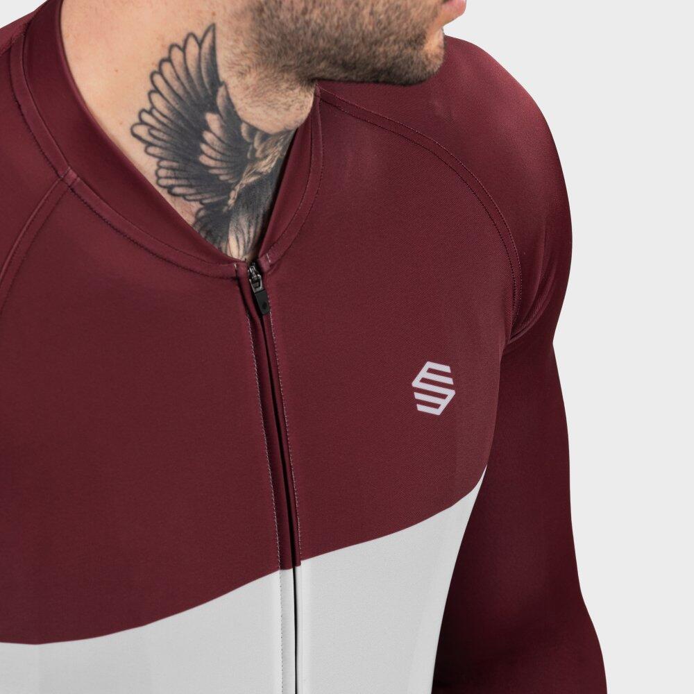 Men Cycling 's long sleeve jersey M2 Triplet Maroon SIROKO | Decathlon