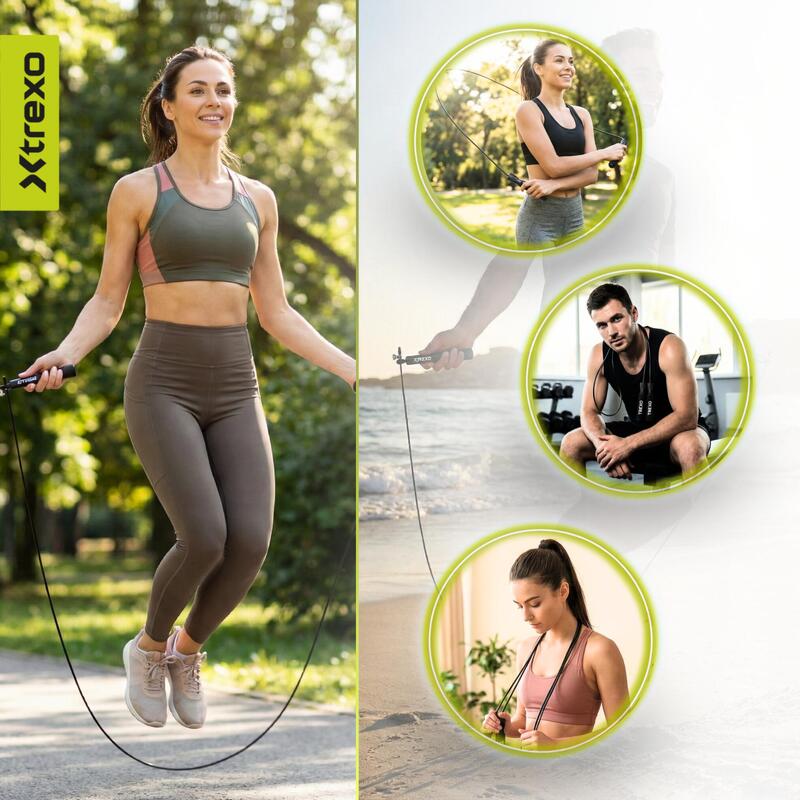 Corde à sauter XTREXO Basic+, noire XTREXO | Decathlon